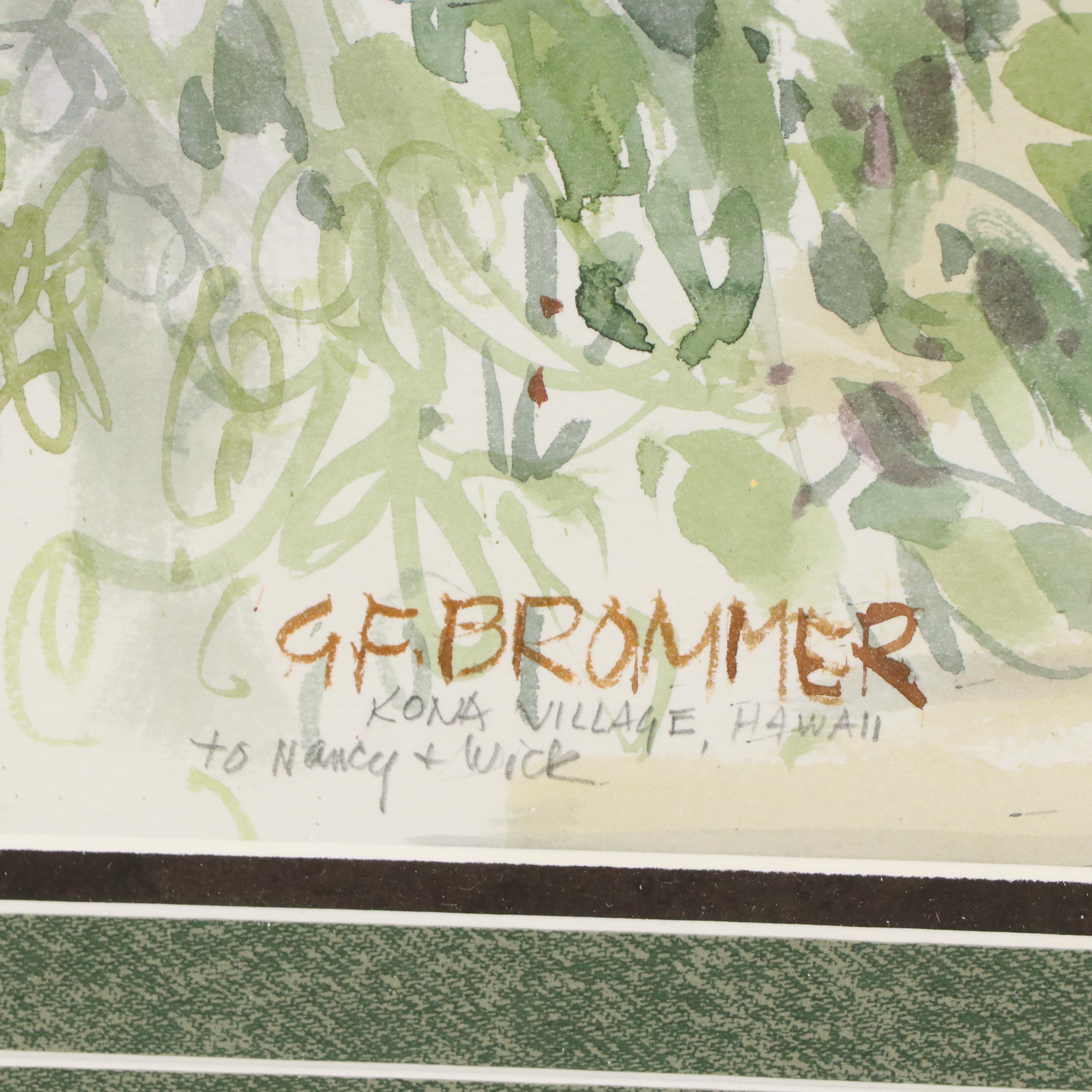 Gerald F. Brommer Wooded Landscape Watercolor Painting | EBTH