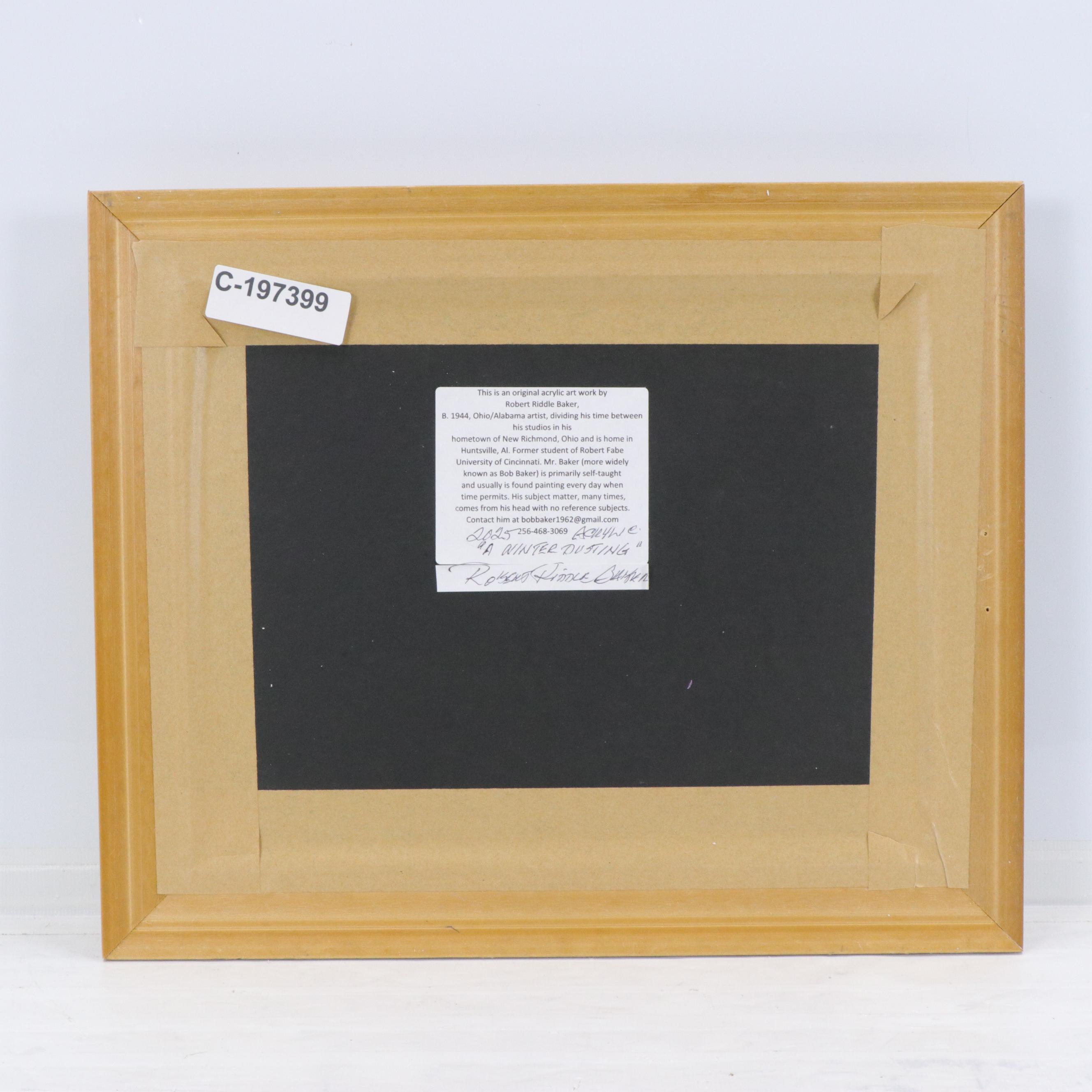 Robert Riddle-Baker Landscape Acrylic Painting "A Winter Dusting," 2025 ...