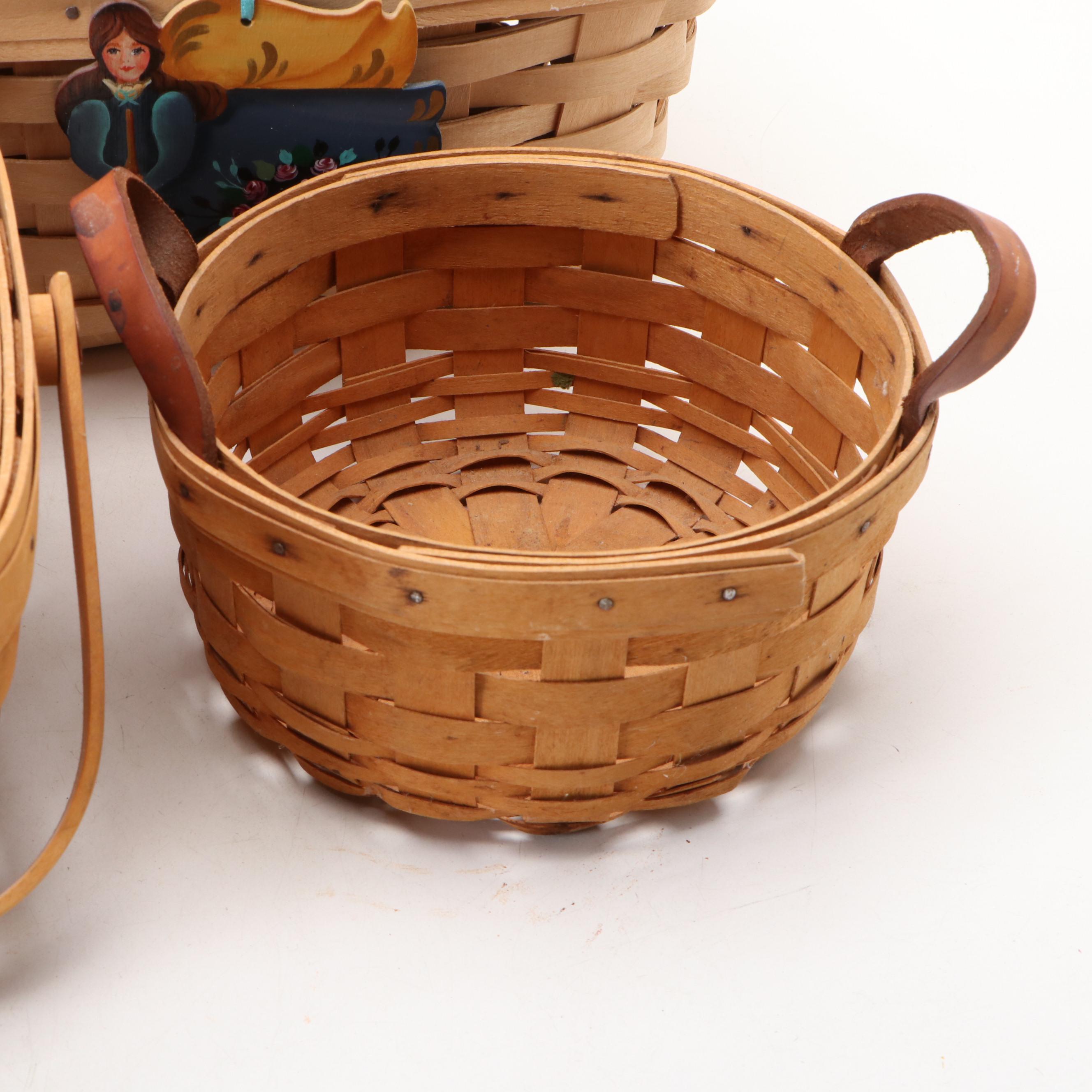 Longaberger Handmade Maple Baskets with Other Woven Baskets | EBTH