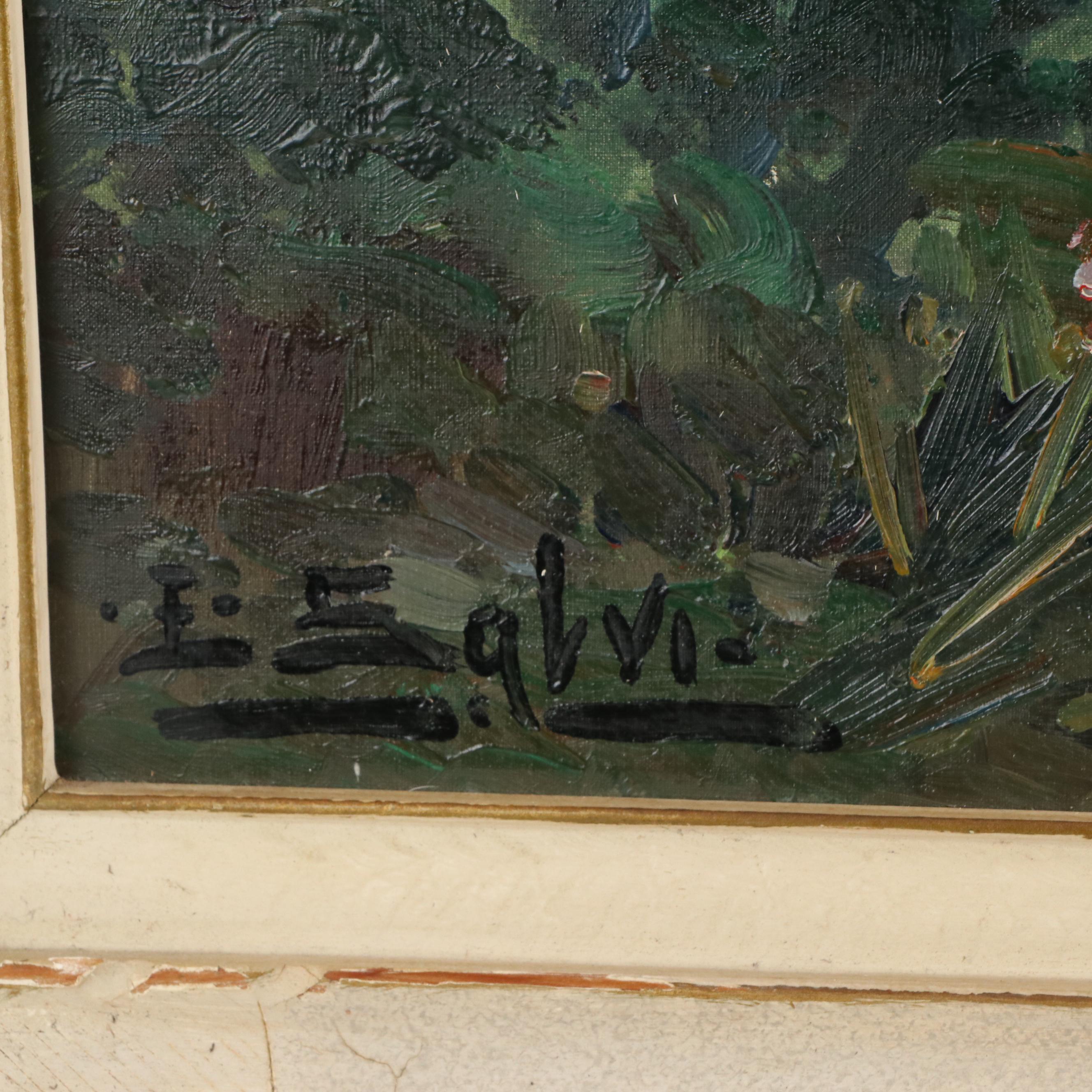 Ensel Salvi Italian Coastal Landscape Oil Painting, 20th Century | EBTH