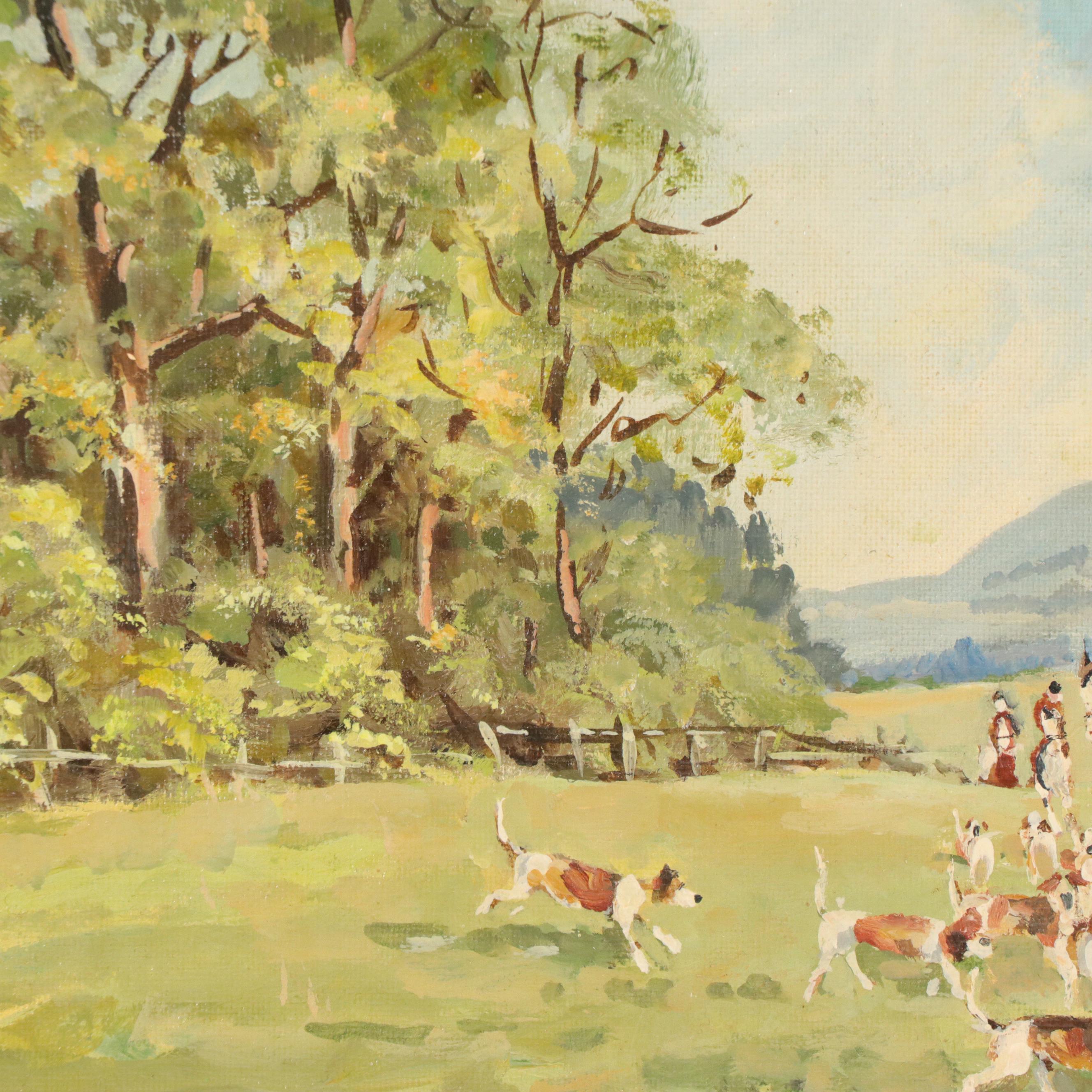 George Bennett Oil Painting of Hunting Scene | EBTH