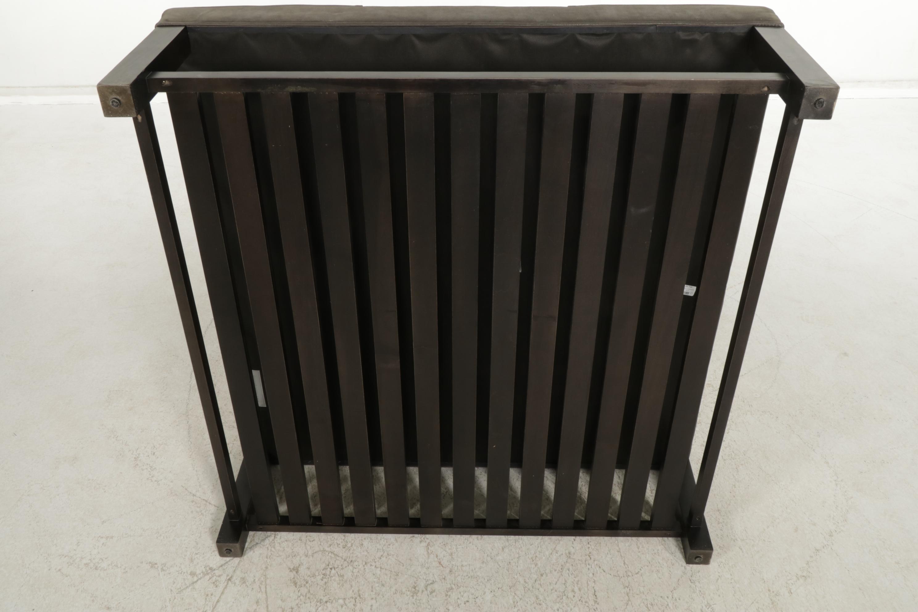 Arhaus "Butler" Leather Upholstered Ottoman with Trays, 21st Century | EBTH