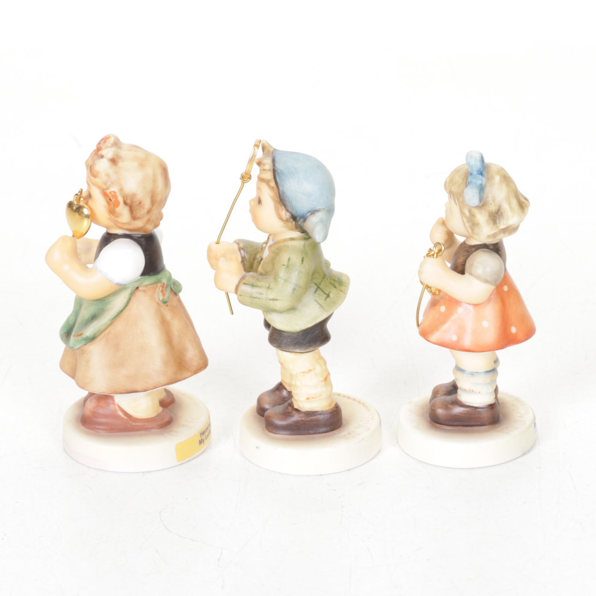 Hummel "Bee My Friend?" and "Lucky" Figurines with Pair of Goebel ...