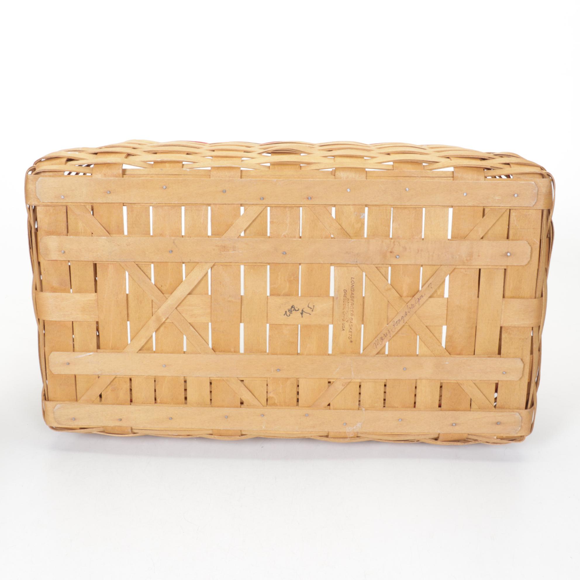 Longaberger Covered & Handled Woven Baskets | EBTH