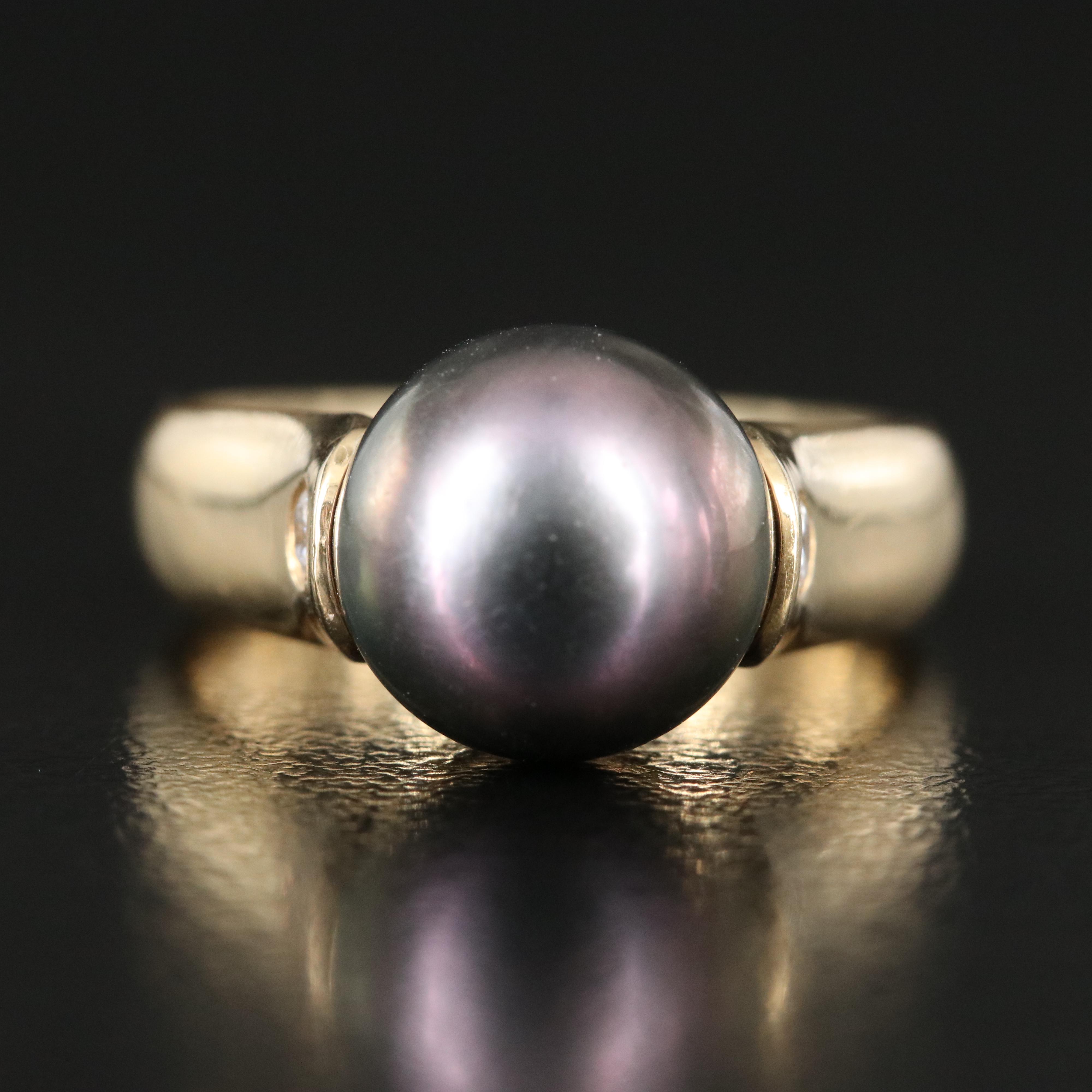 18K Pearl and Diamond Ring | EBTH