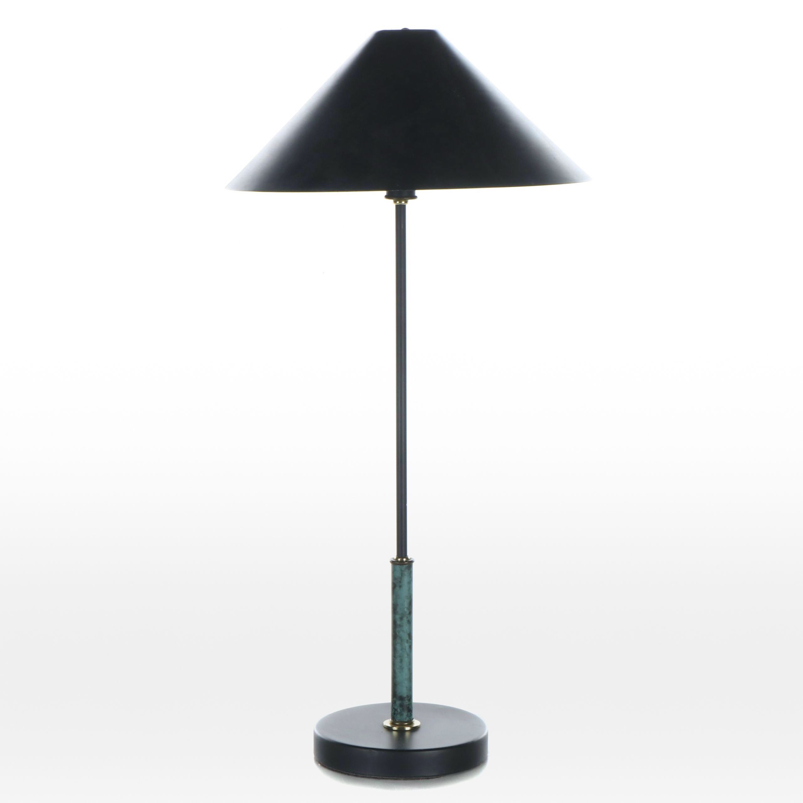 Cast Iron Table Lamp with Faux Marble Body | EBTH