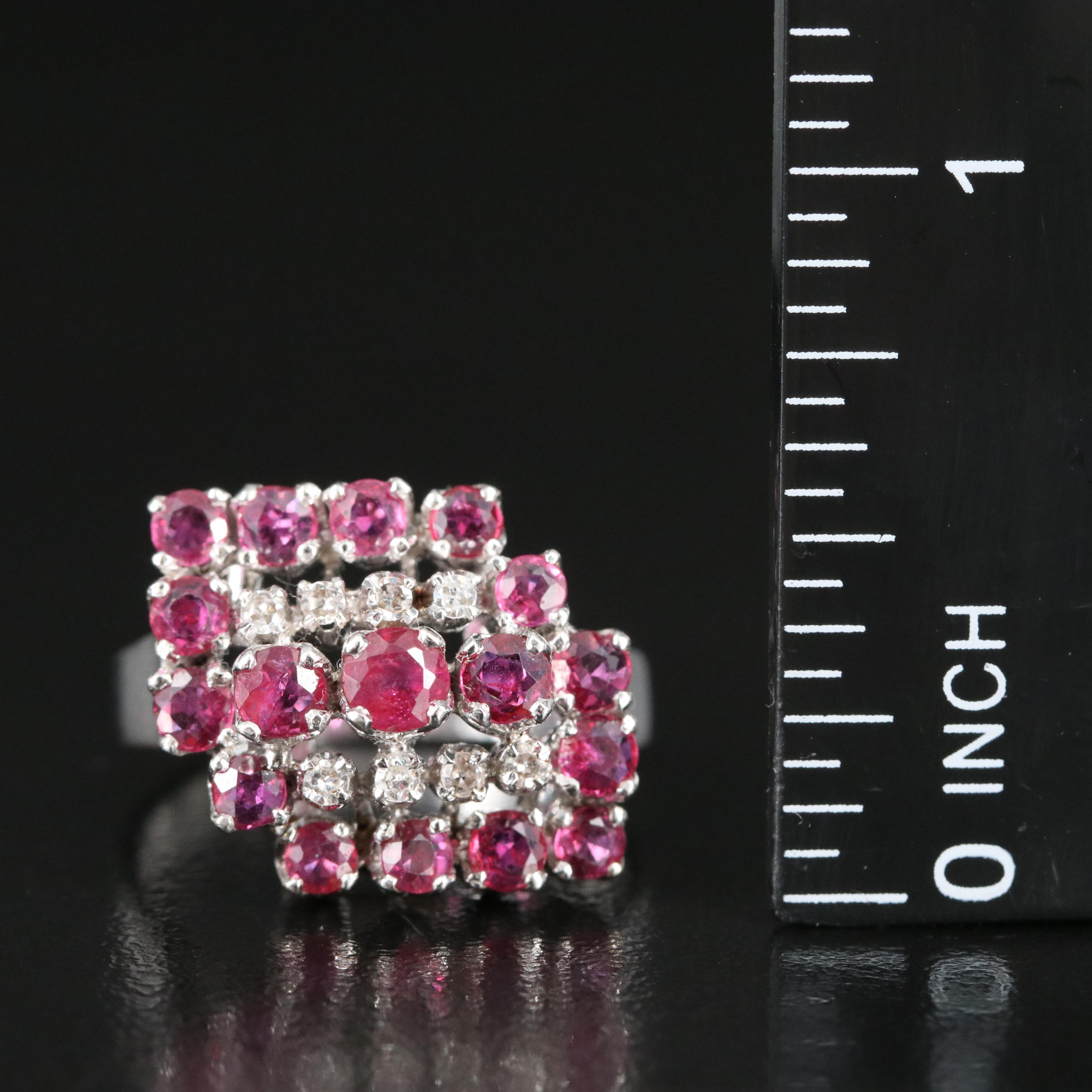 14K Ruby and Diamond Tiered Ring | EBTH