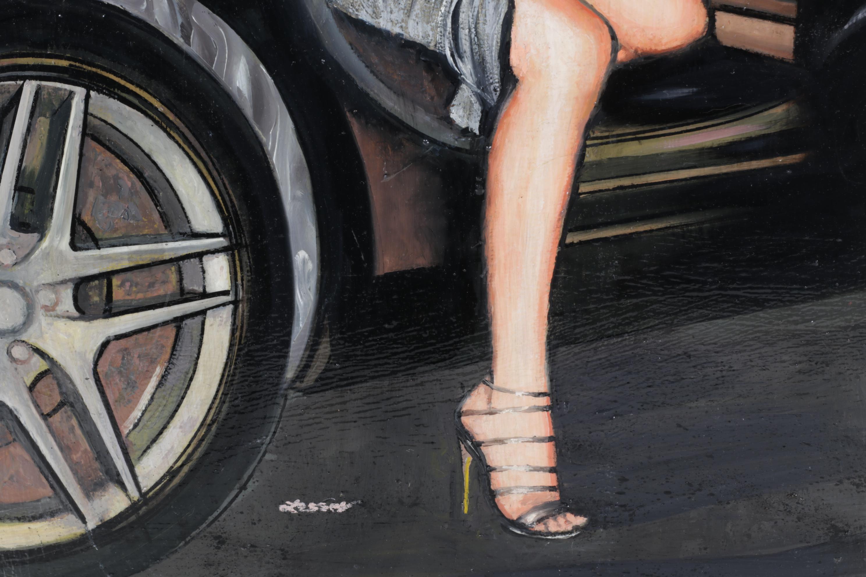 Ron Lesser Book Cover Oil Painting "A Bullet For Charlie," c. 2000 | EBTH