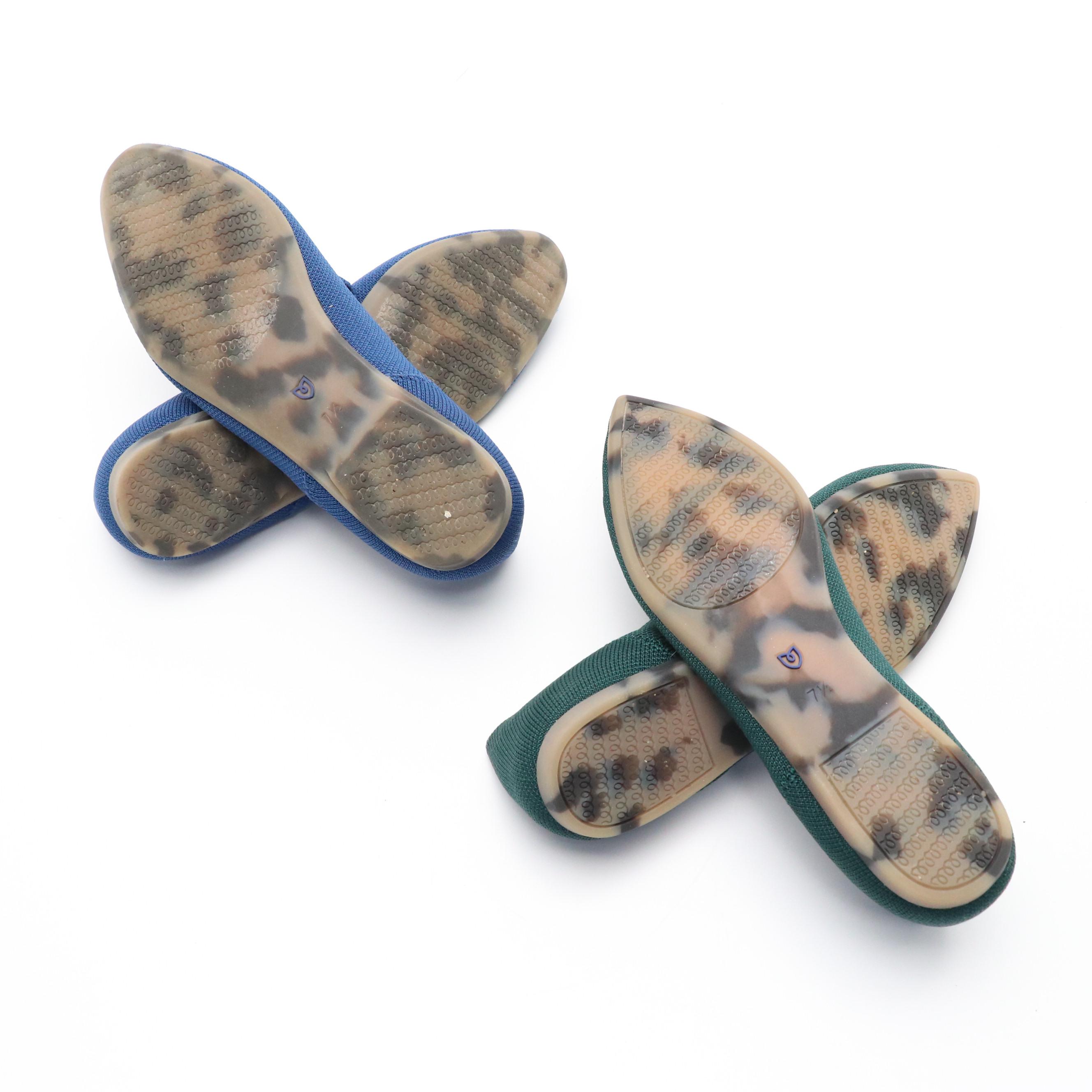 Rothy's The Almond Loafer in Blue and The Point Flats in Green | EBTH