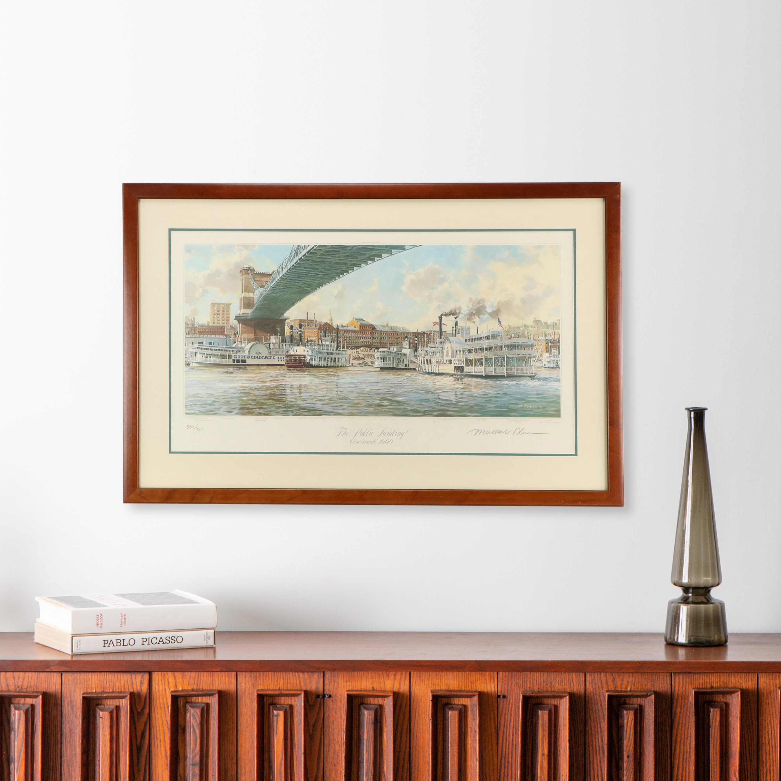 Michael Blaser Offset Lithograph "The Public Landing - Cincinnati, 1900 ...