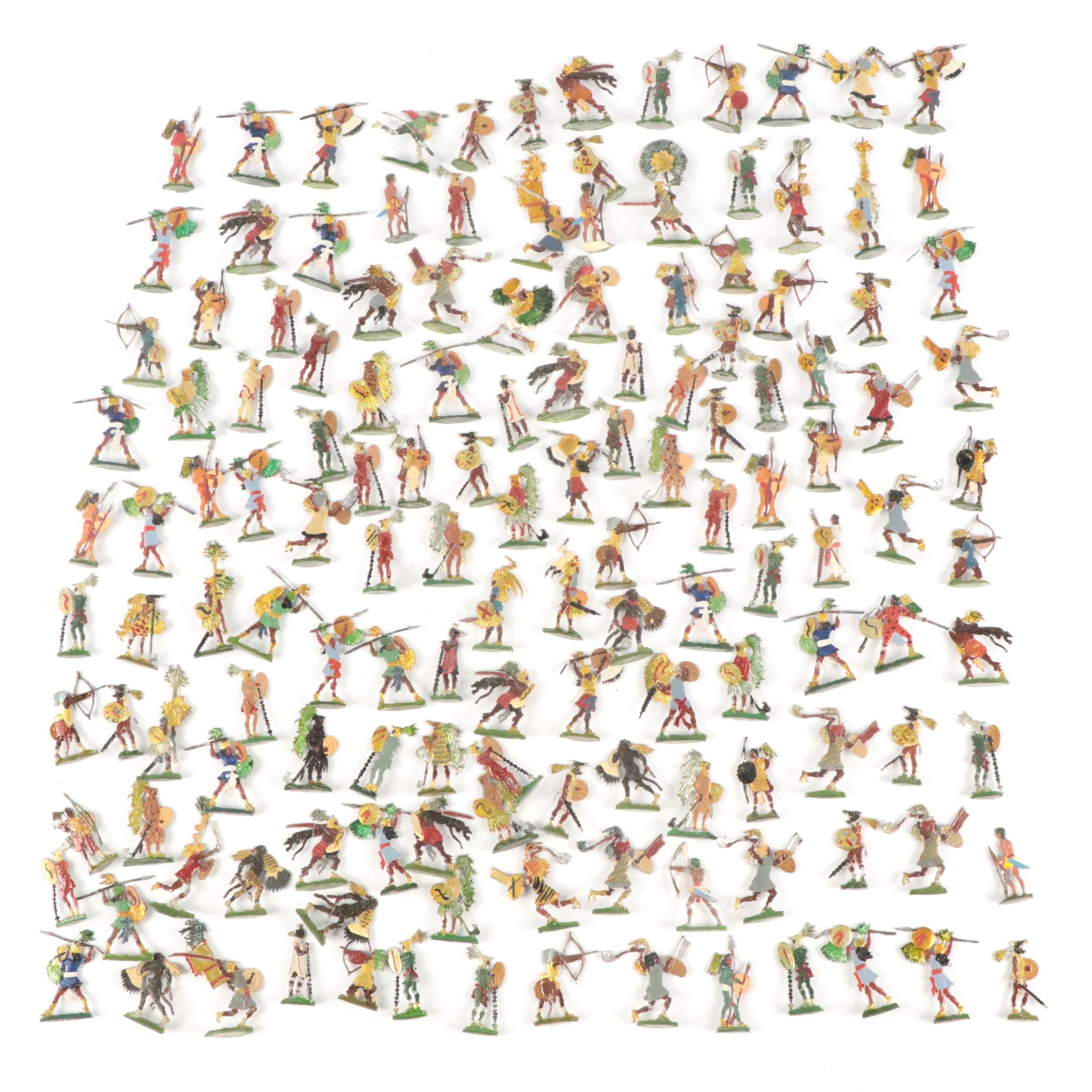 Metal Hand-Painted Flat Miniature Aztec Toy Figures | EBTH