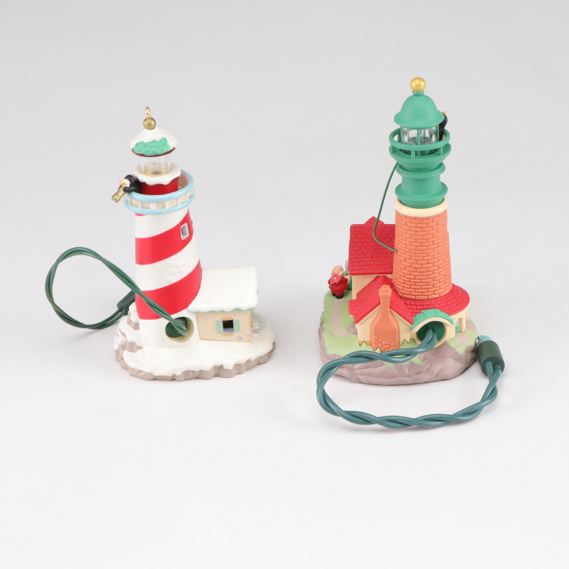 Hallmark Illuminated Lighthouse Christmas Tree Ornaments | EBTH