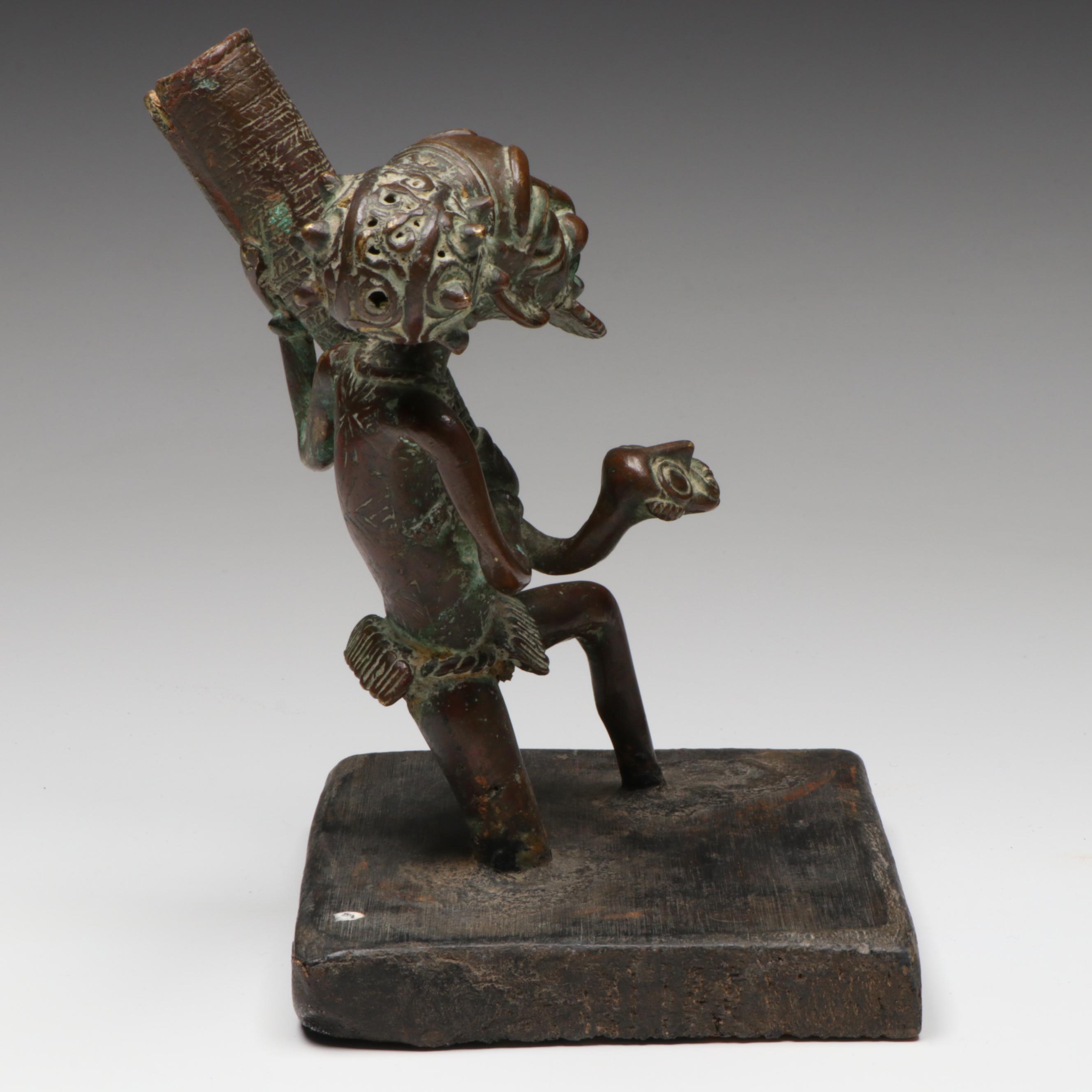 Cameroon Tikar People Cast Bronze Kneeling Ancestor with Horn Ritual ...
