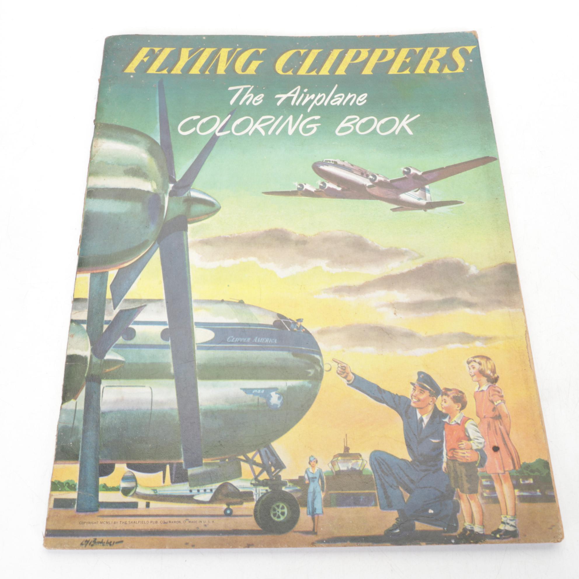 Flying Clippers Airplane Coloring Book and Puzzle with Goodyear Blimp ...