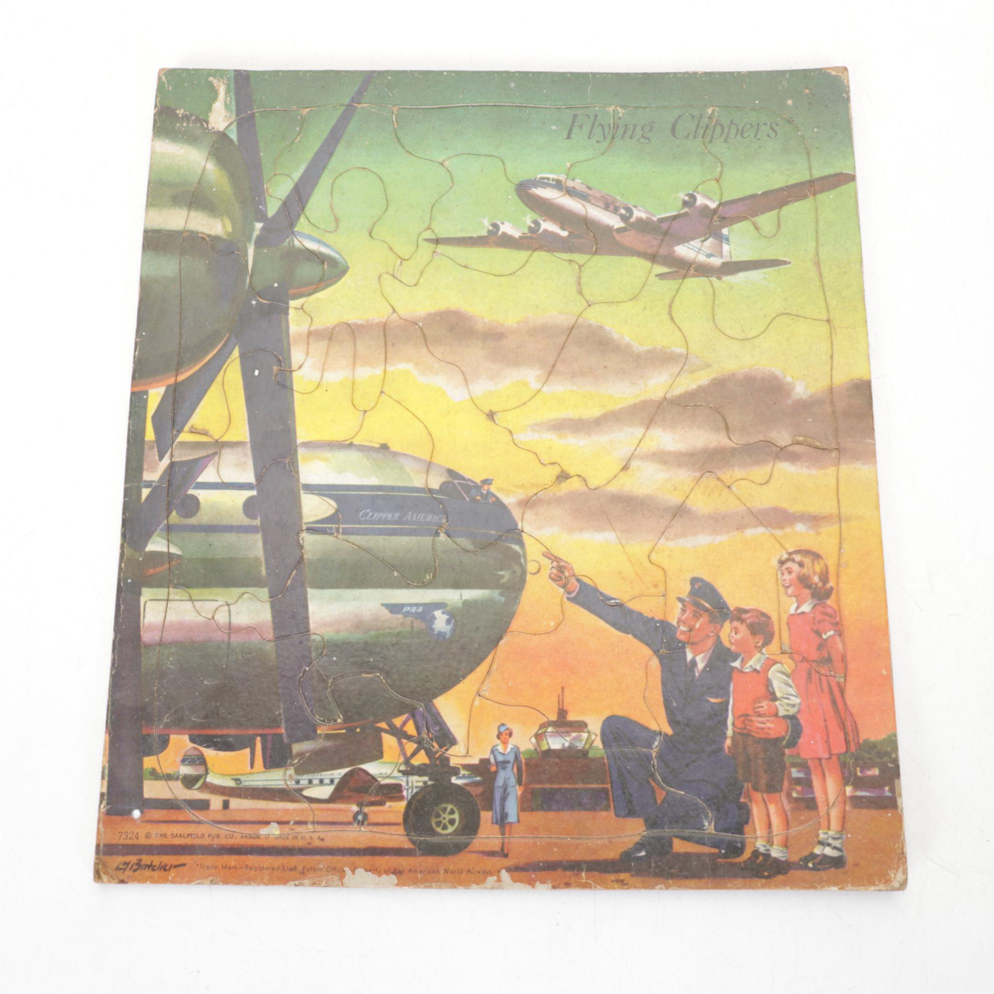 Flying Clippers Airplane Coloring Book and Puzzle with Goodyear Blimp ...