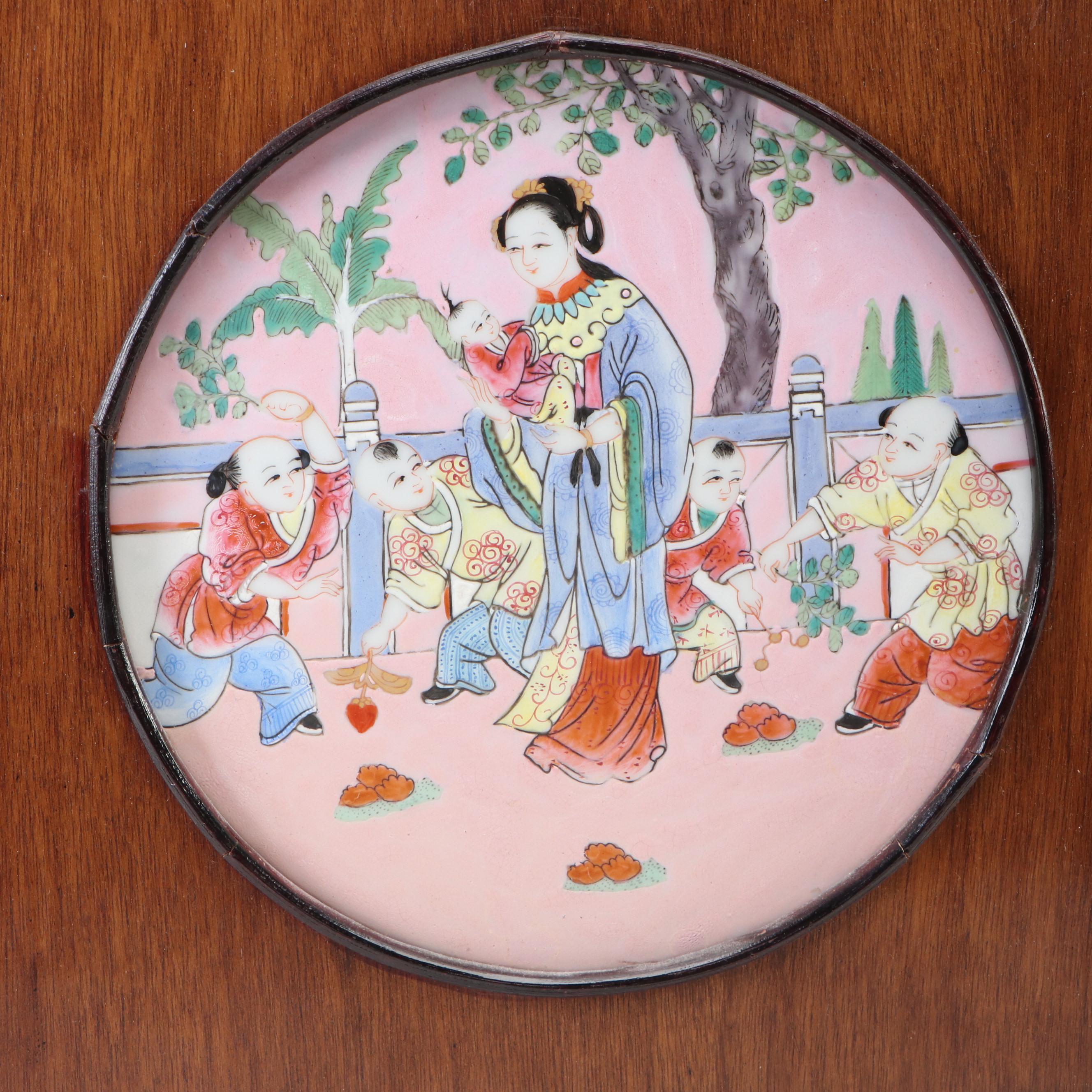 Chinese Porcelain Plaques in Rosewood Frames | EBTH