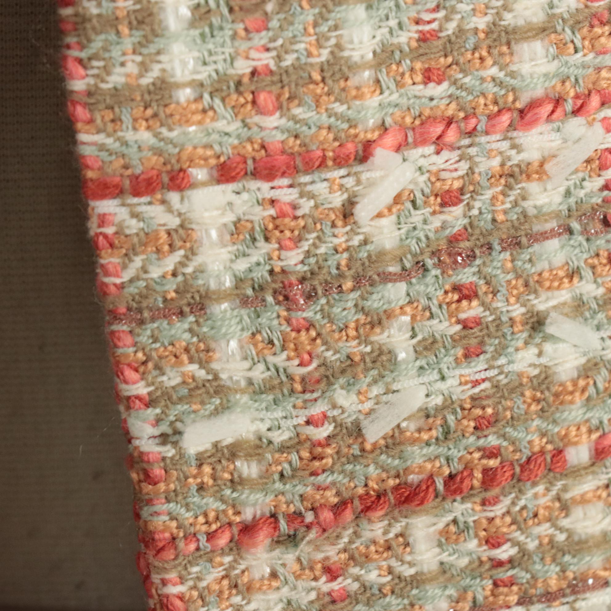 Chanel Orange Tweed Fringe Blazer and Pleated Skirt in Red Silk, With ...