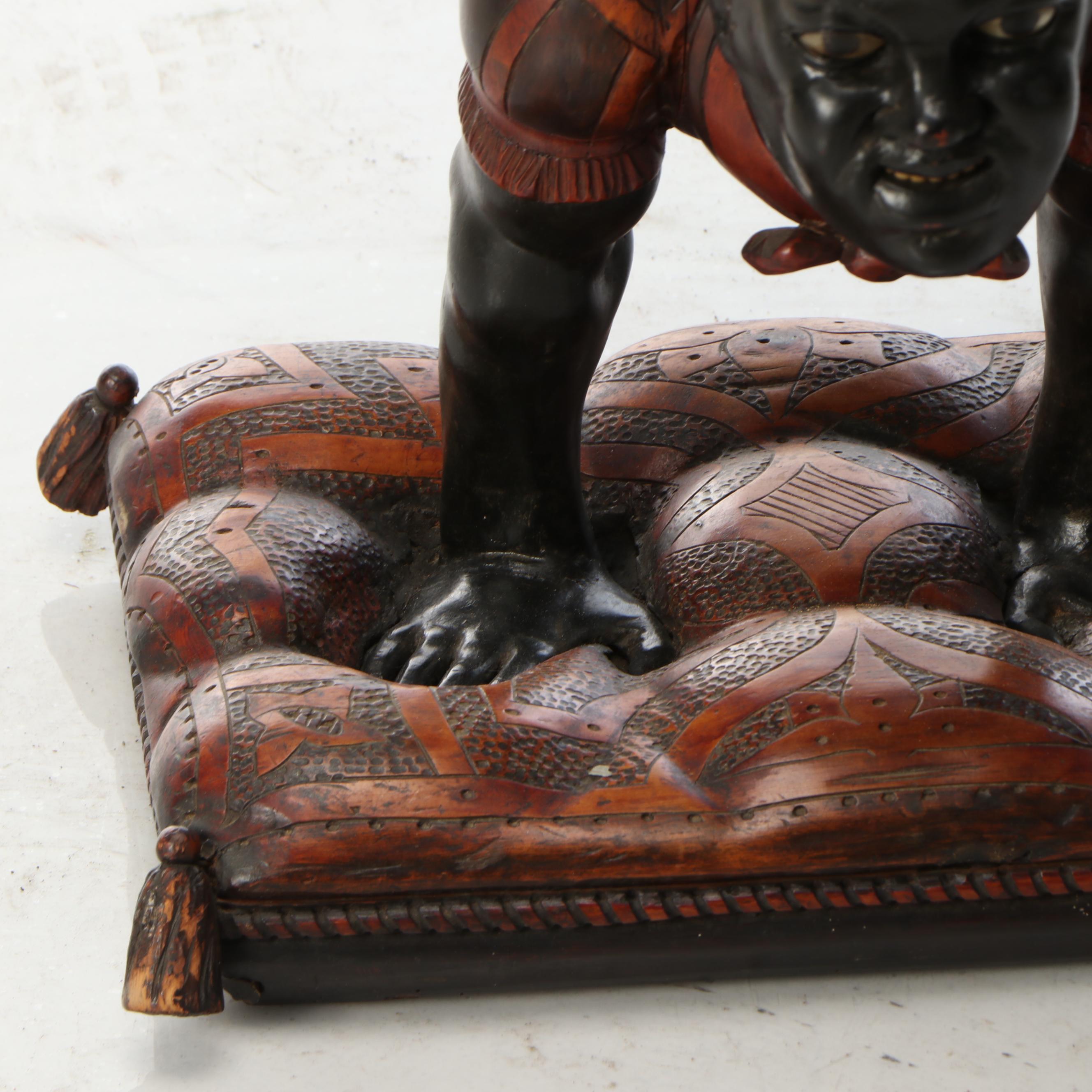 Venetian School Carved Wood Torchère-Stand in the Form of an Acrobat | EBTH