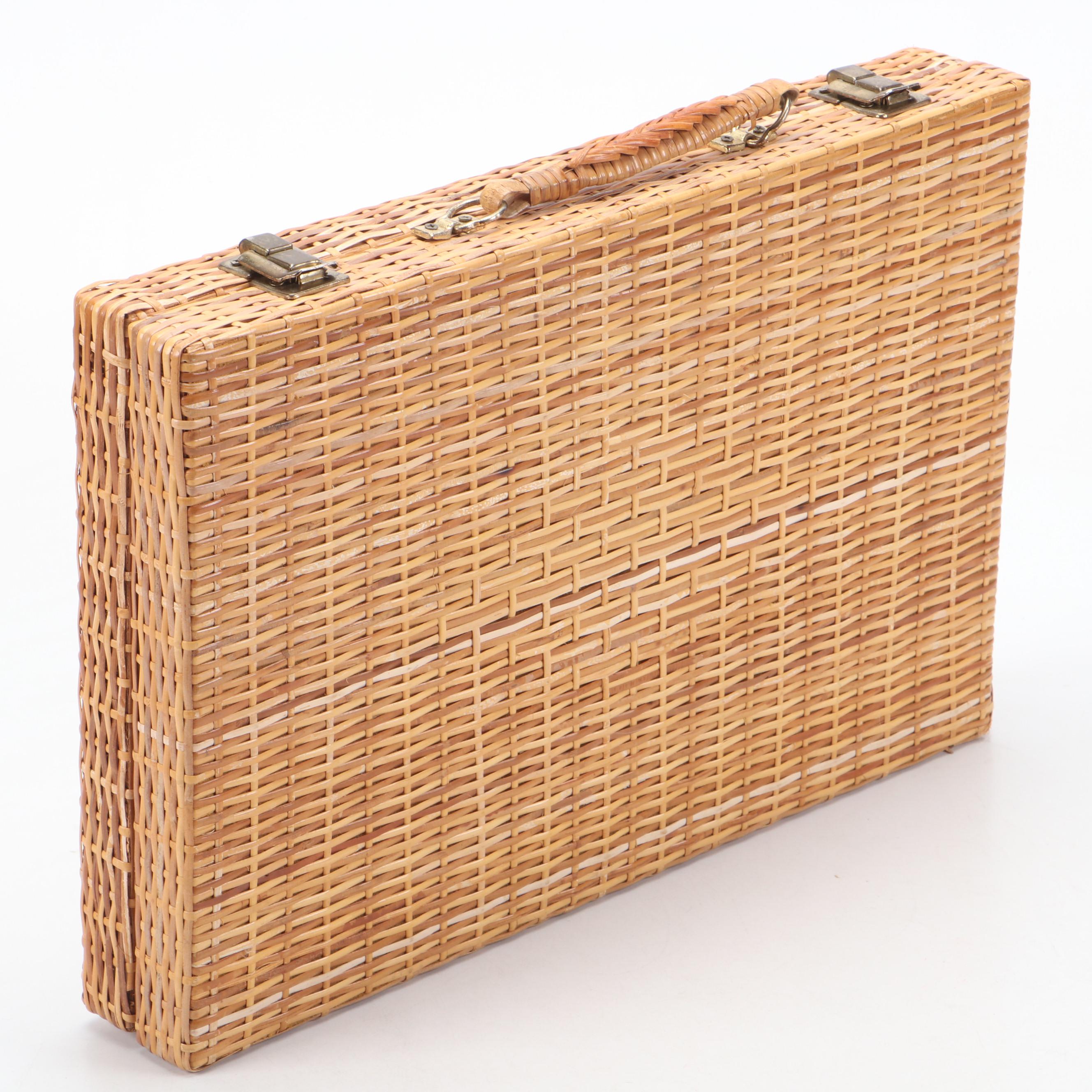 Portable Wicker Backgammon Game Set | EBTH