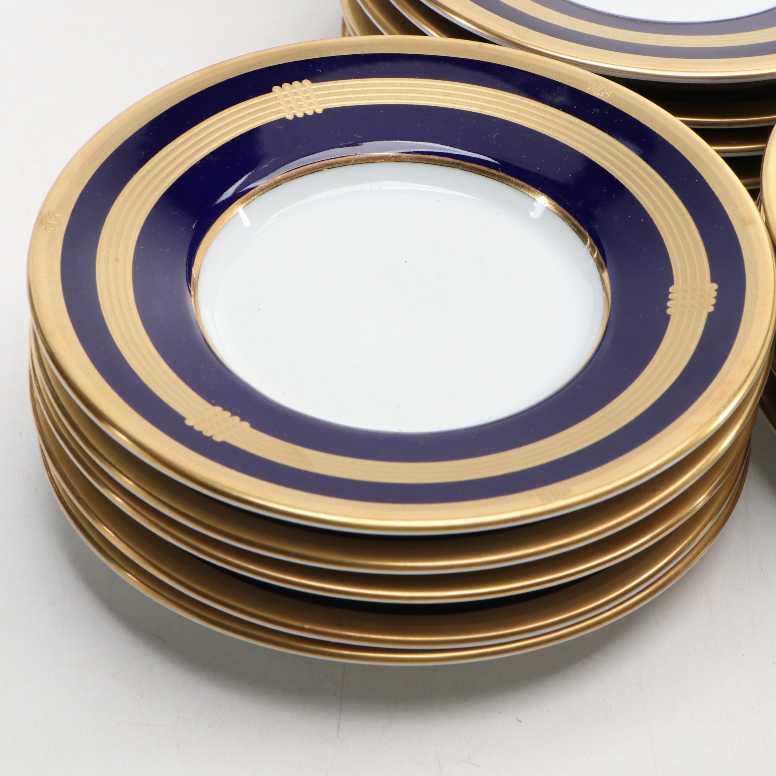 Christian Dior Porcelain "Gaudron Lapis Blue" Porcelain Saucers | EBTH