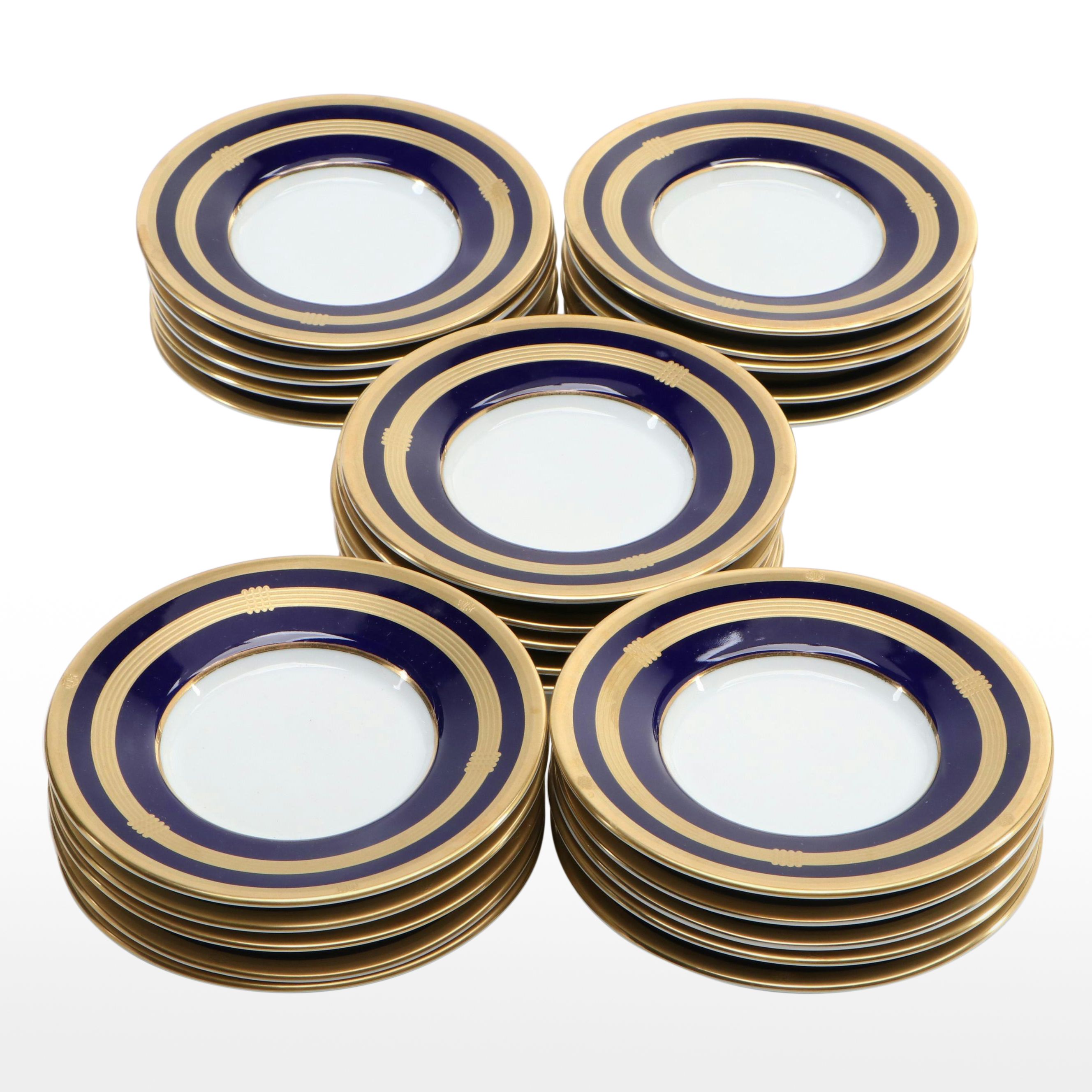 Christian Dior Porcelain "Gaudron Lapis Blue" Porcelain Saucers | EBTH