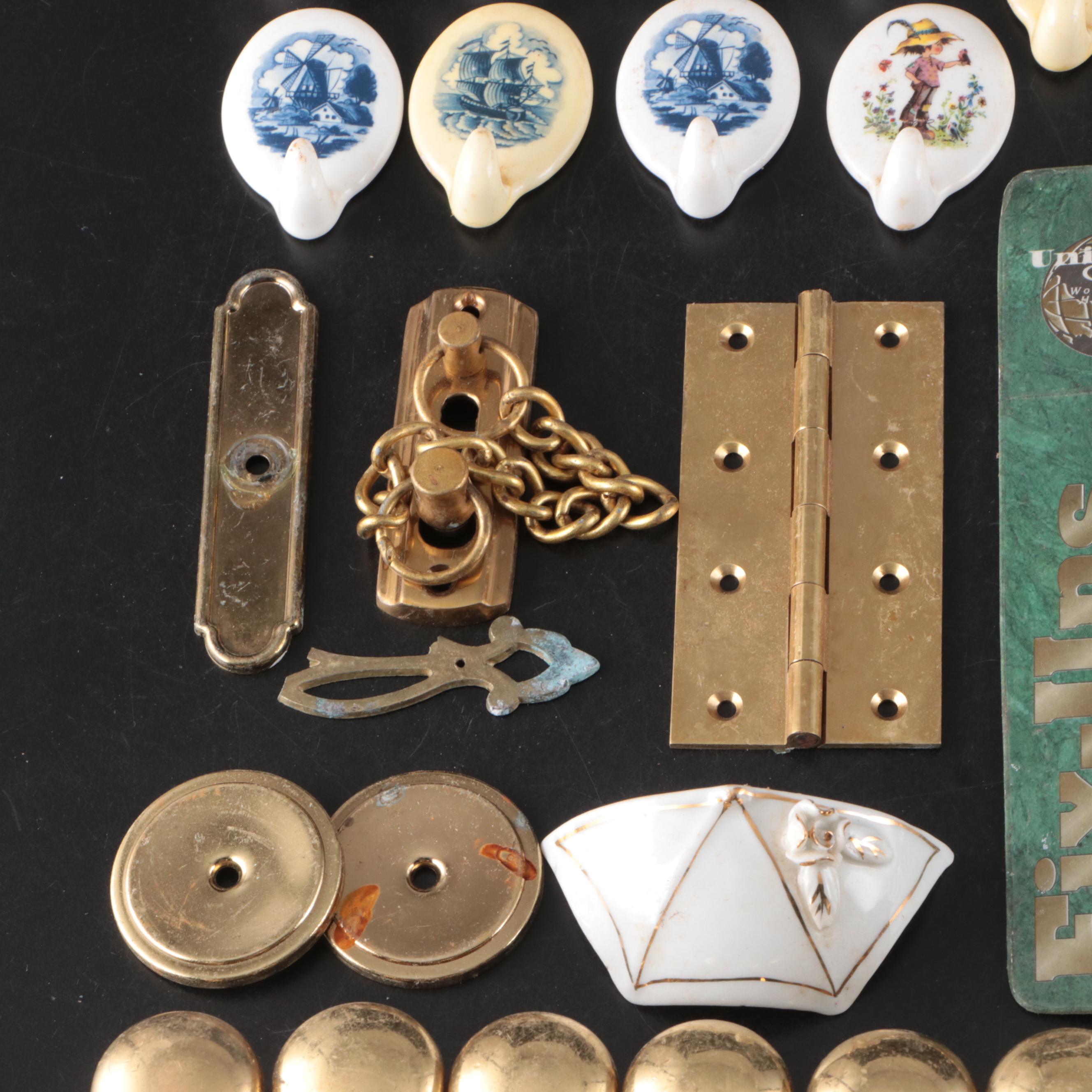 Brass Door Knobs with Hooks and Other Hardware | EBTH