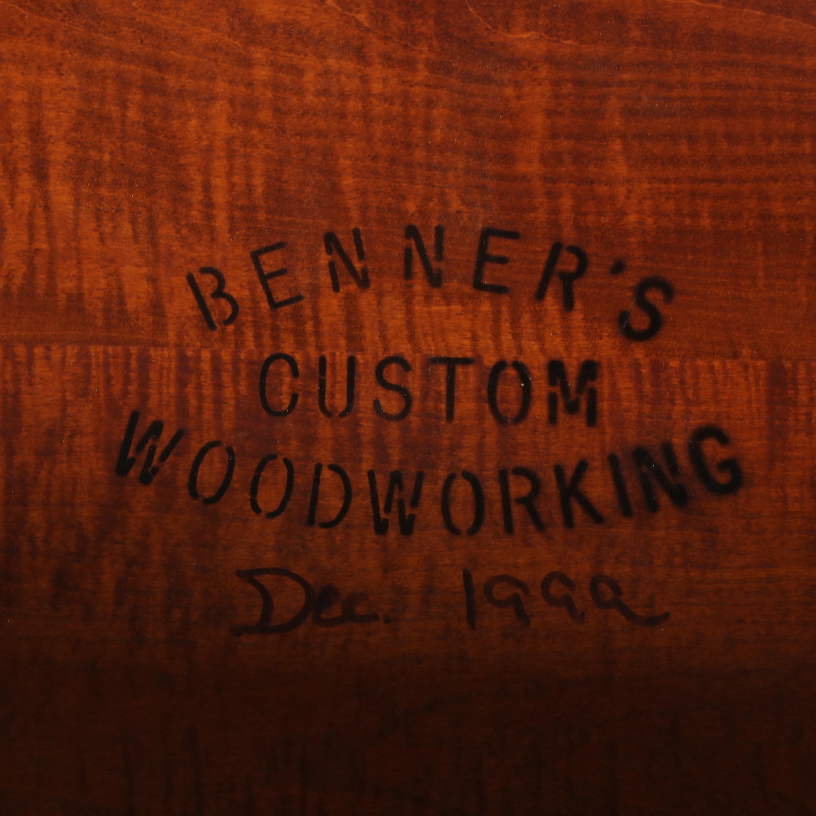 Benner's Woodworking Shaker Style Tiger Maple & Ebonized Drop-Leaf ...