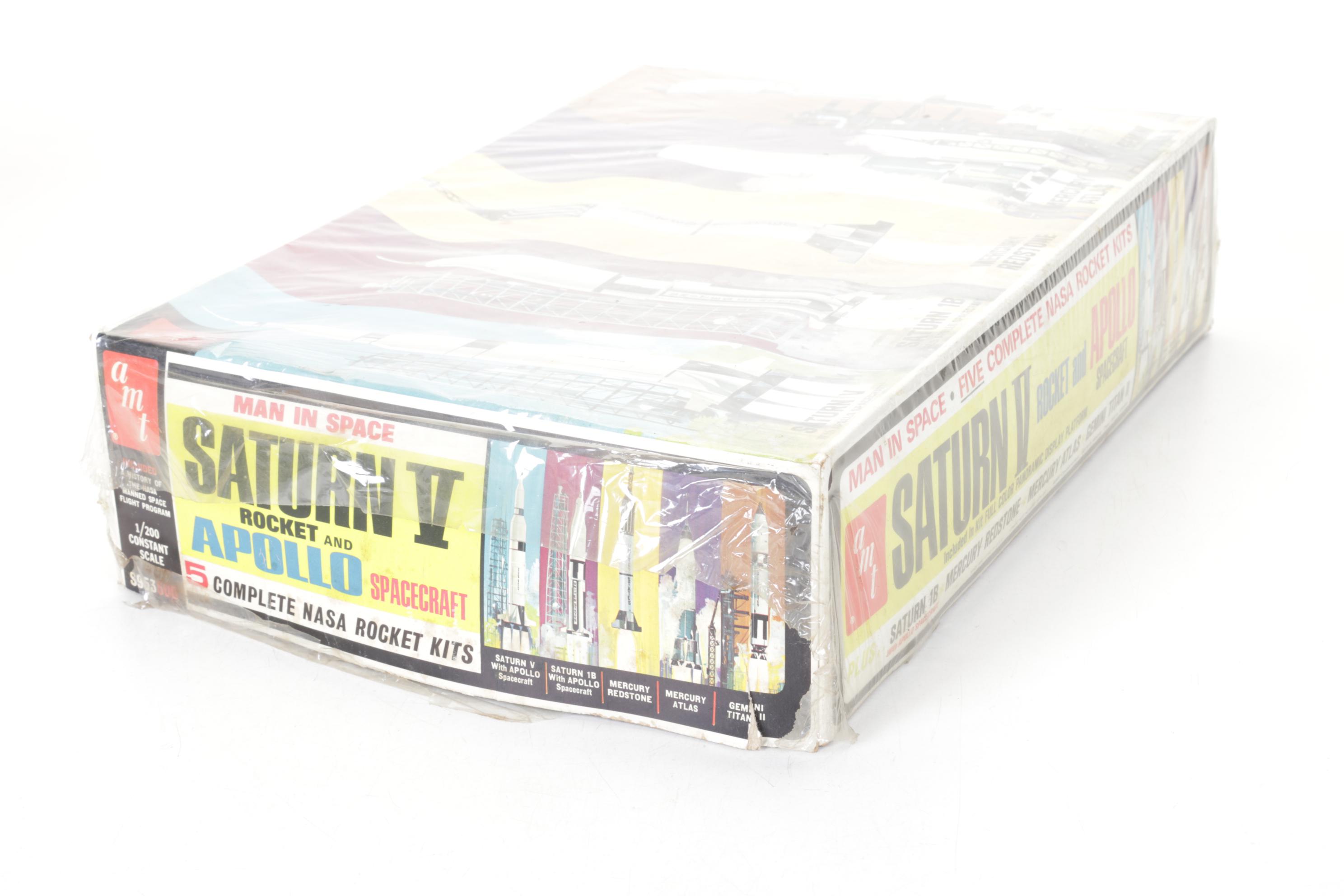 Three AMT "Saturn V Rocket and Apollo Spacecraft" Plastic Scale Model ...