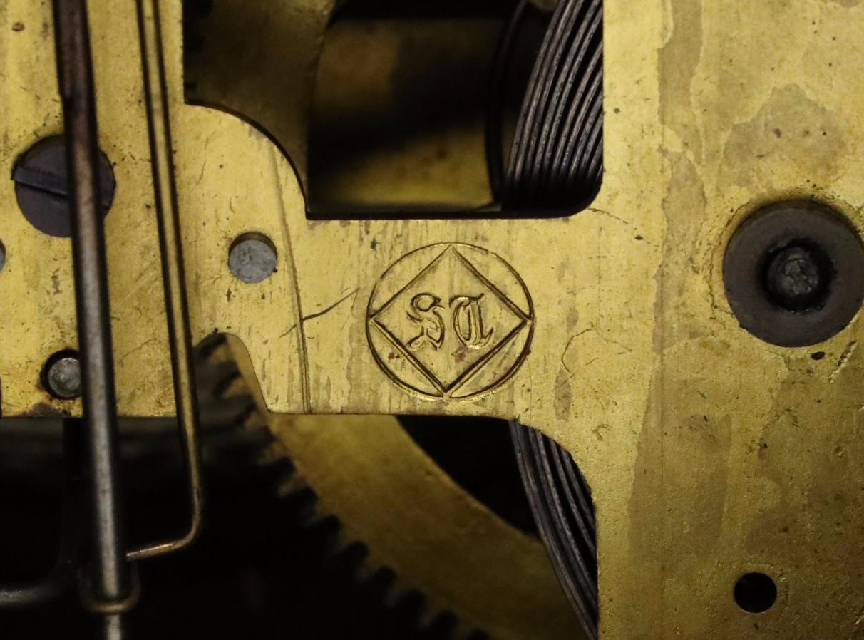 Seth Thomas Footed Mantel Clock with Lion Head Handles and Pilaster ...