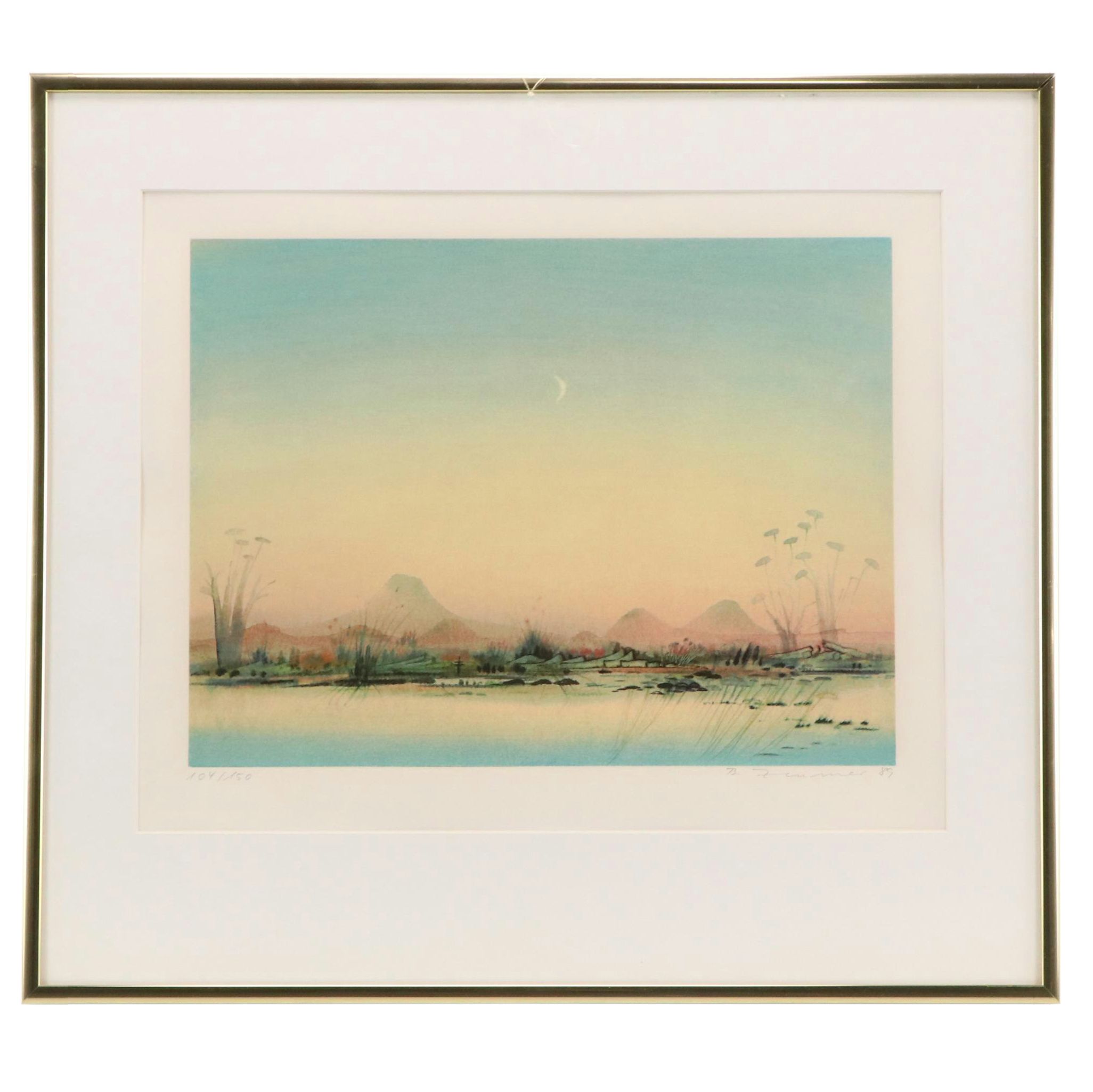 Brigitta Zeumer Landscape Lithograph, 1989 | EBTH