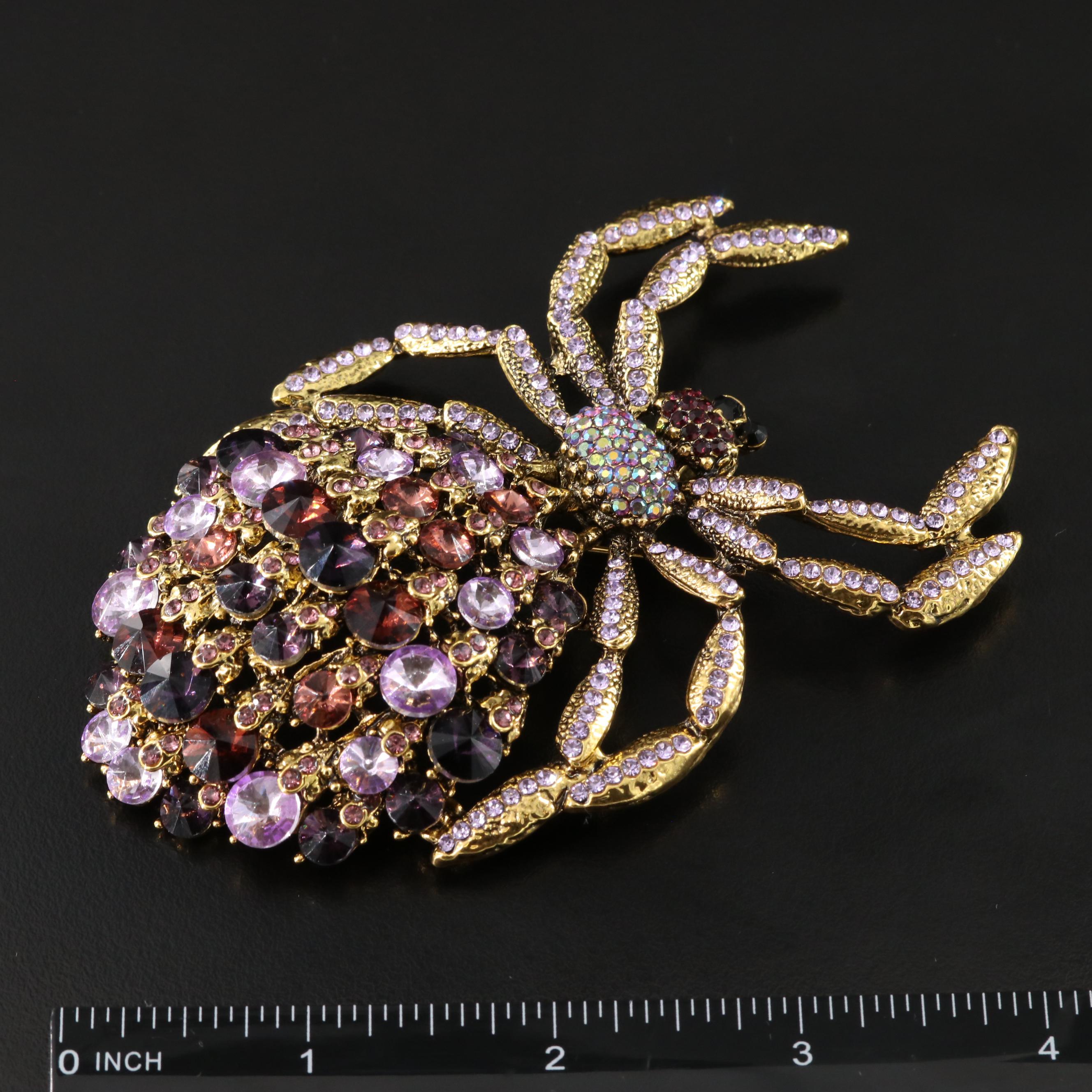 Rhinestone Spider Converter Brooch | EBTH