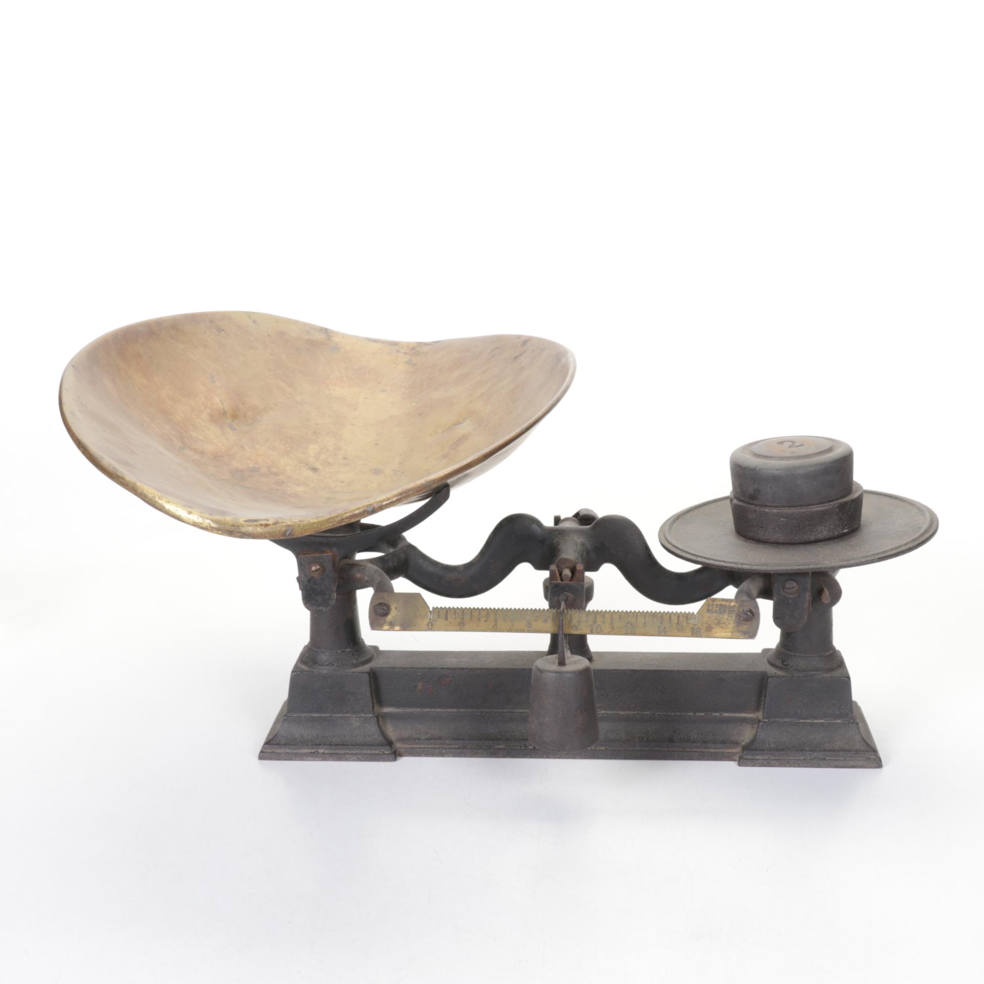 Buffalo Scale Metal Balance Scale with Brass Pan, Late 19th Century | EBTH