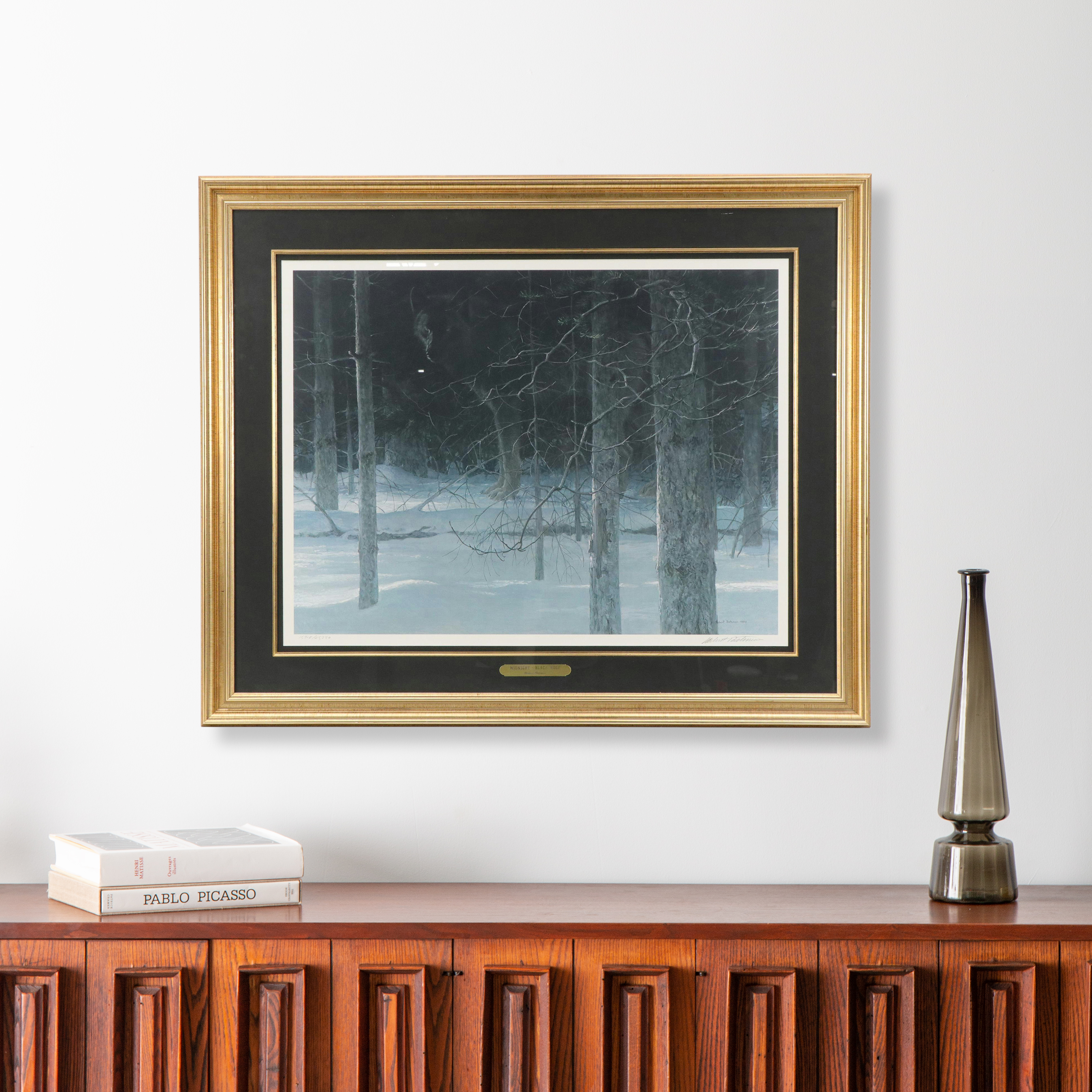 Robert Bateman Offset Lithograph Winter Landscape "Midnight - Black ...