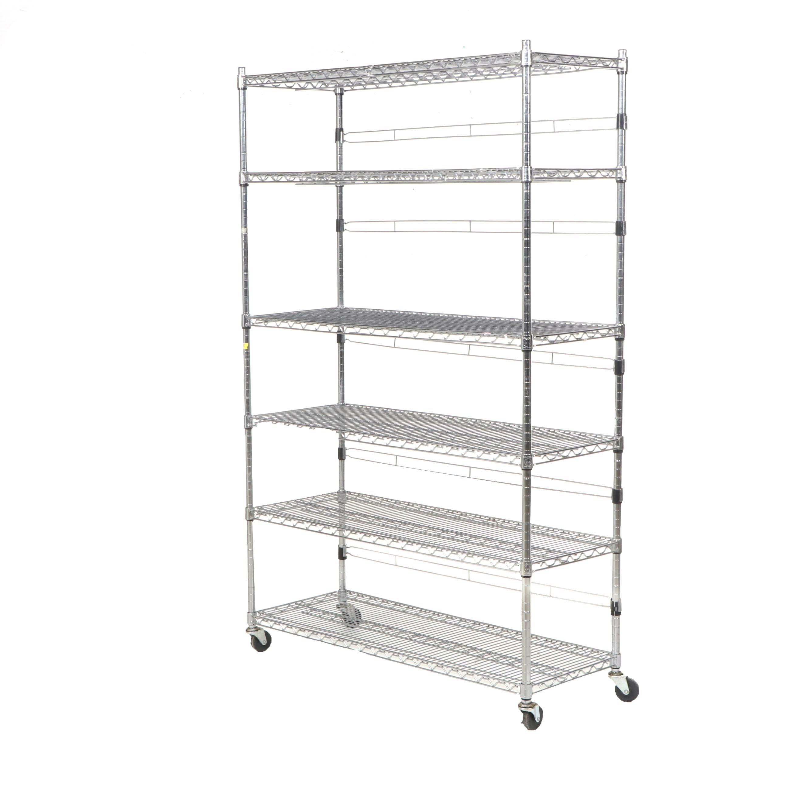 Industrial Metal Rack with Wire Shelves | EBTH