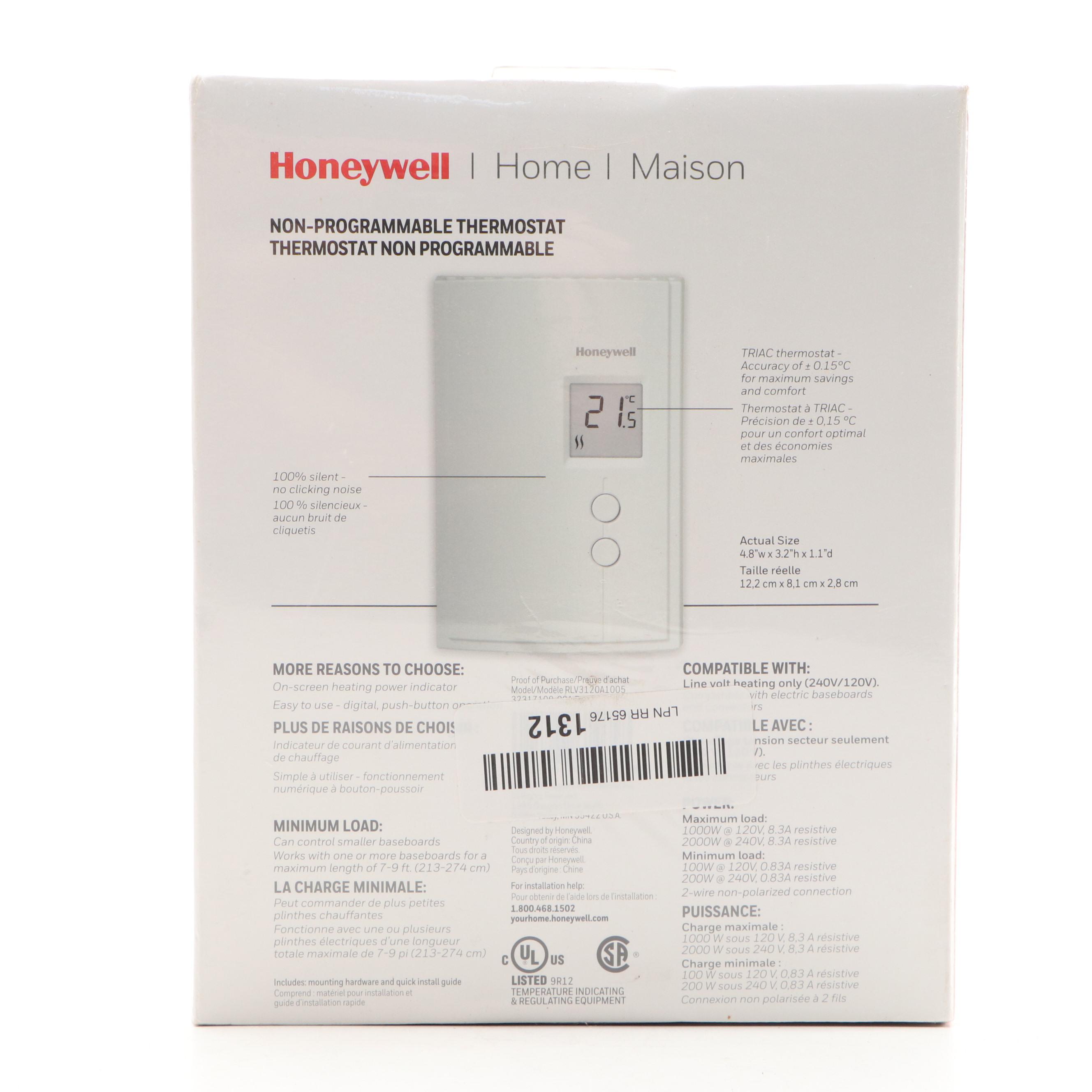 Honeywell Non-Programmable Electric Heat Thermostats | EBTH