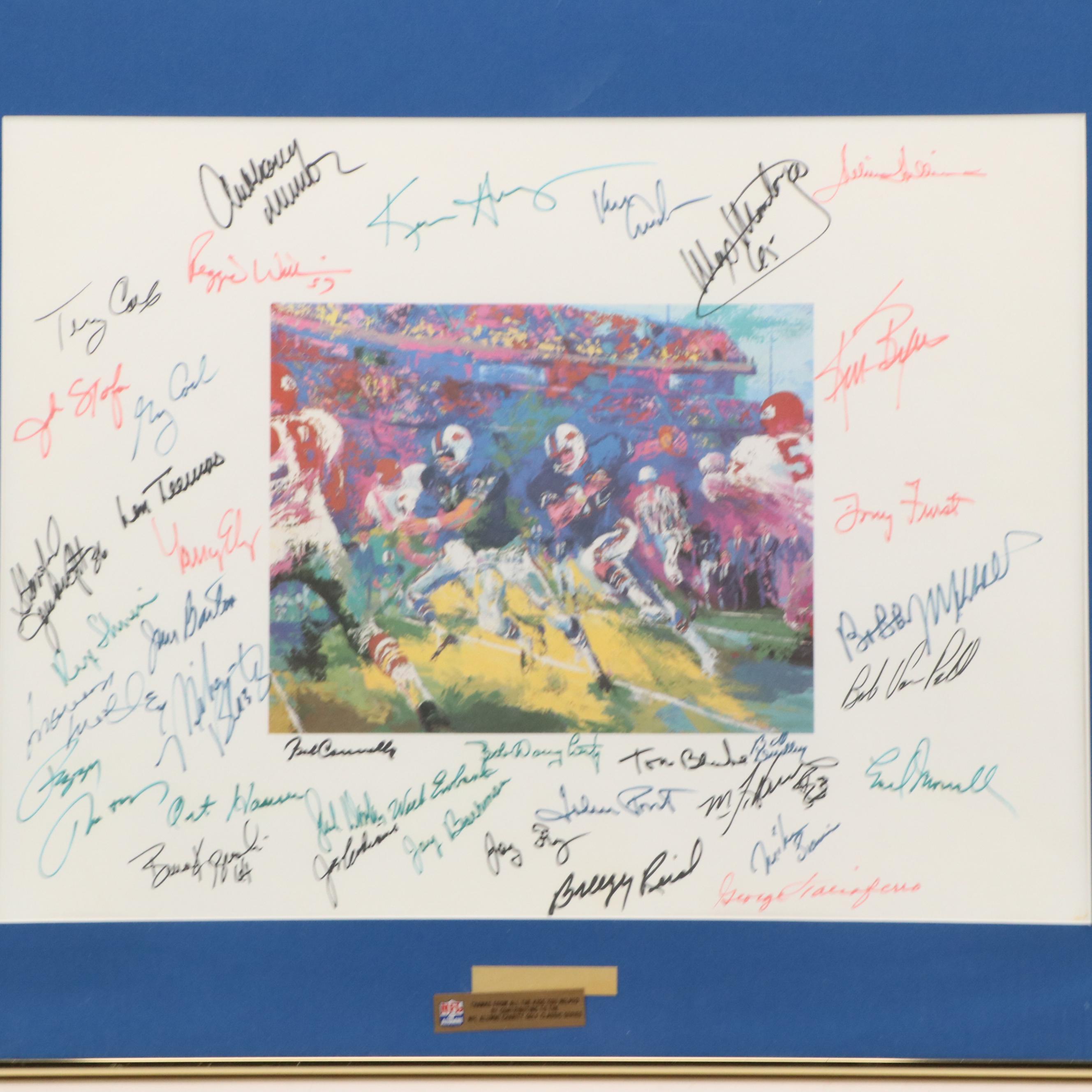 NFL Players Signed LeRoy Neiman Football Print with Anthony Muñoz and ...