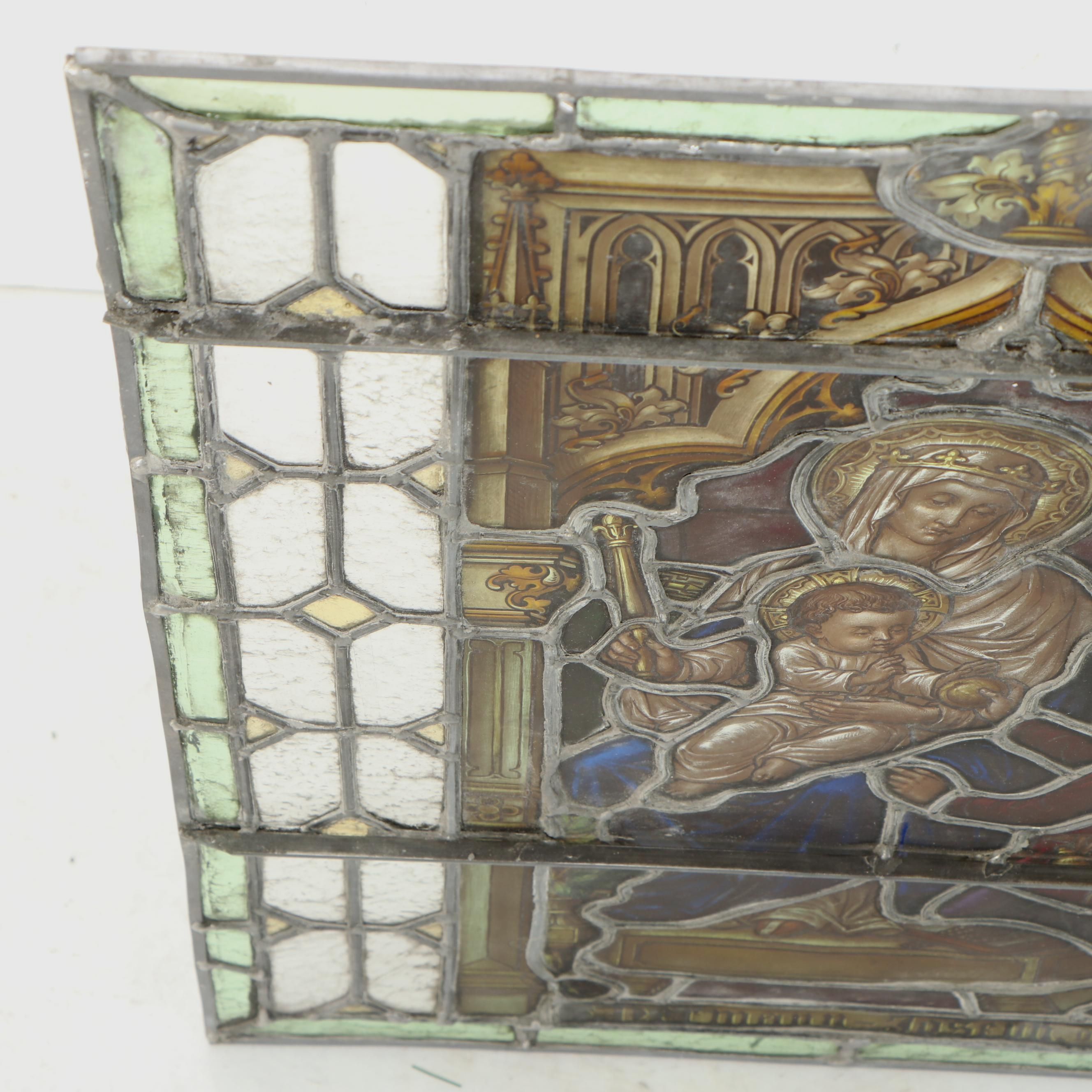 Victorian Stained Glass and Hand-Painted Chapel Window Pane | EBTH