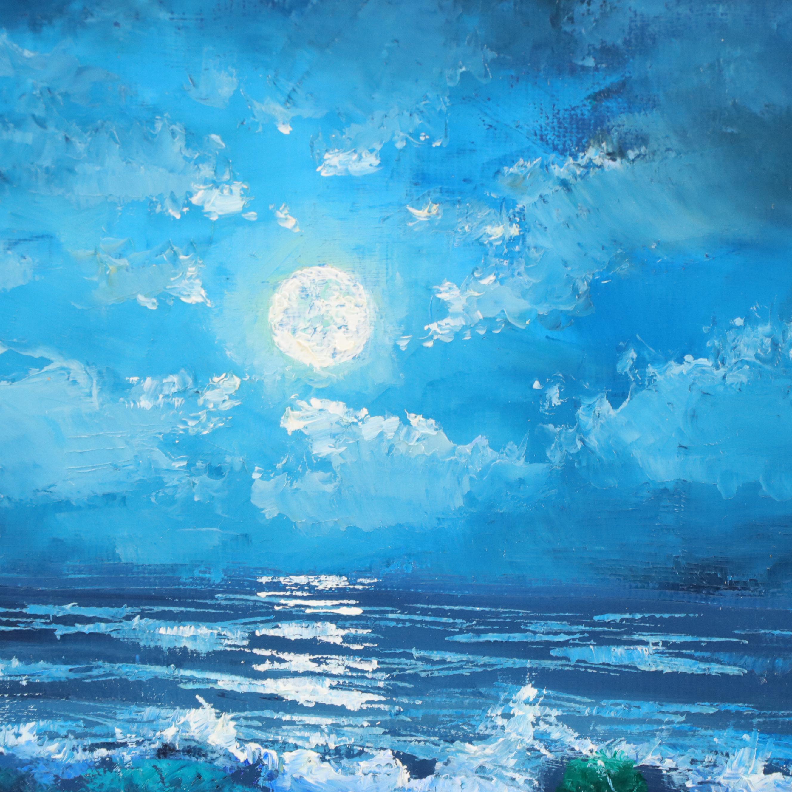 Jevgenijus Litvinas Moonlit Seascape Oil Painting | EBTH