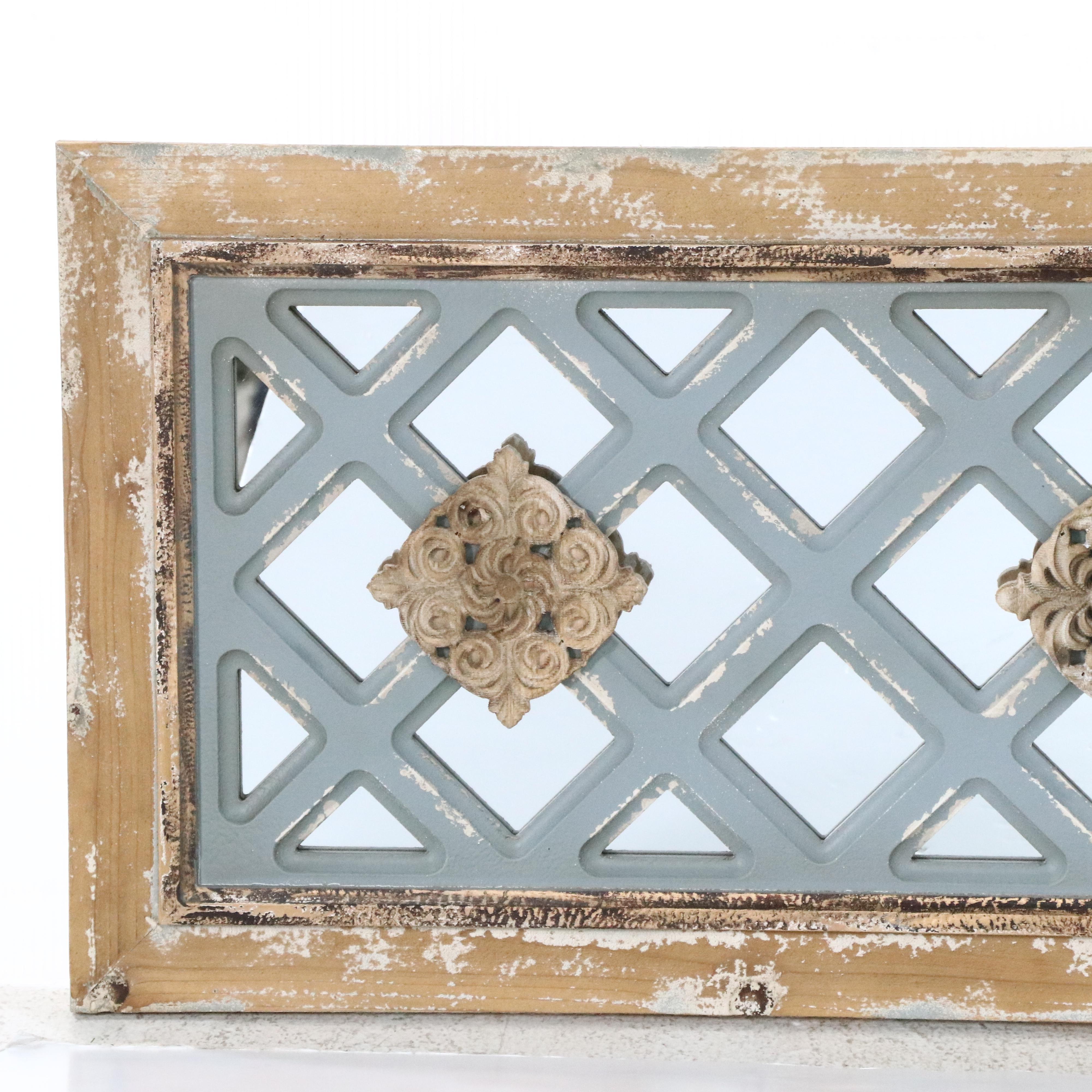 Decorative Wall Mirror with Trellis and Rosette Overlay, 2016 | EBTH