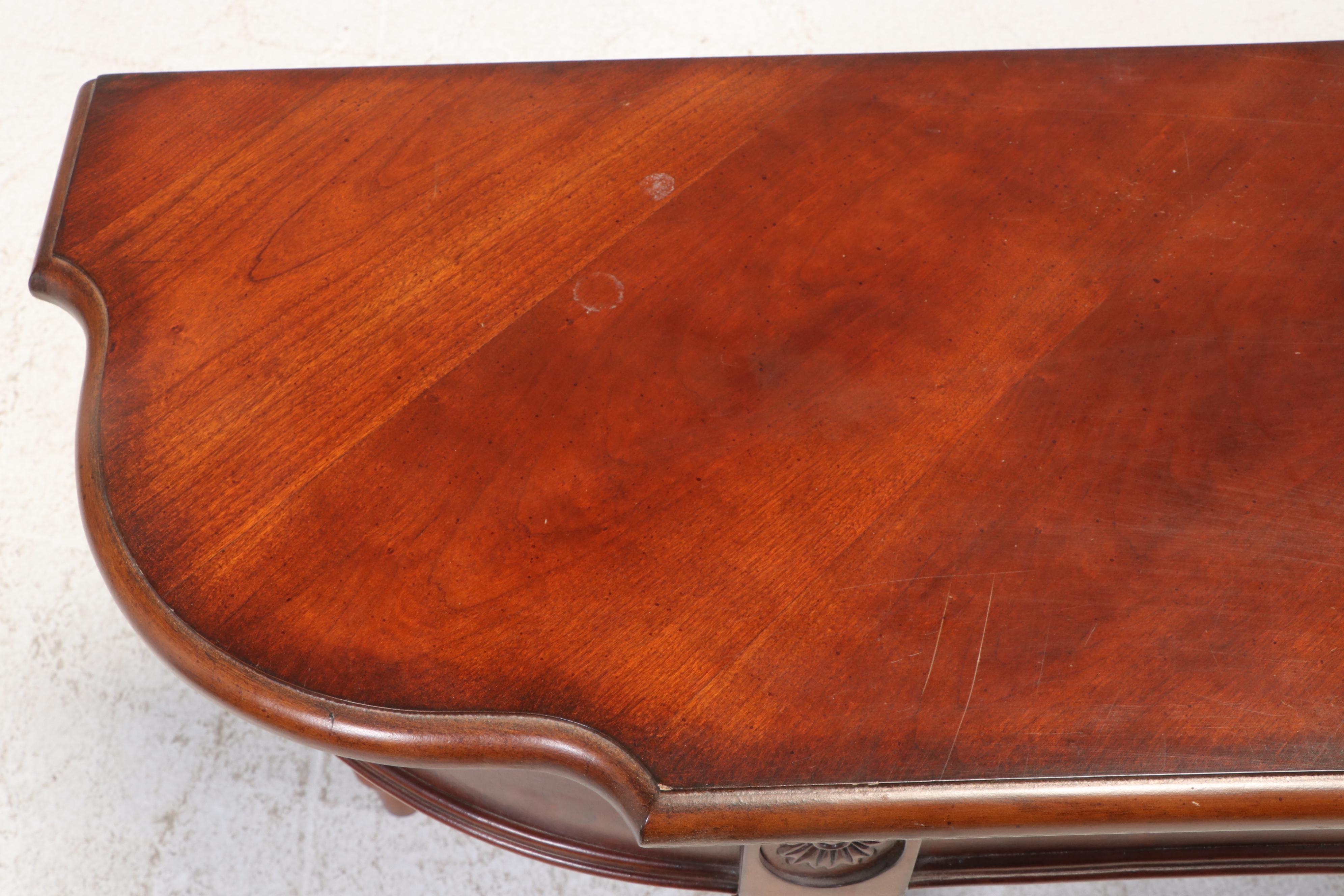 Federal Style Cherrywood and Burlwood Console Table | EBTH