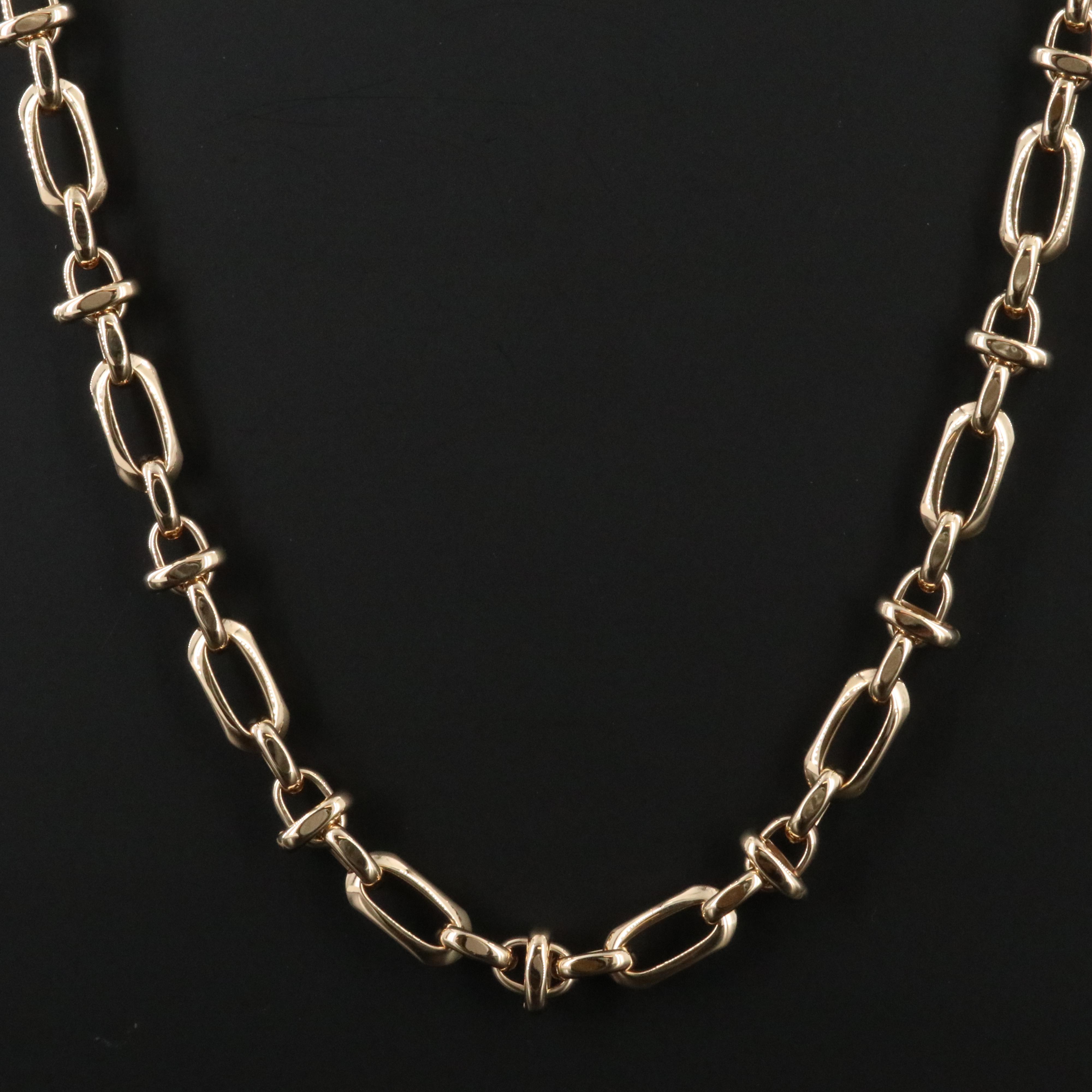 14K Fancy Link Chain Necklace | EBTH