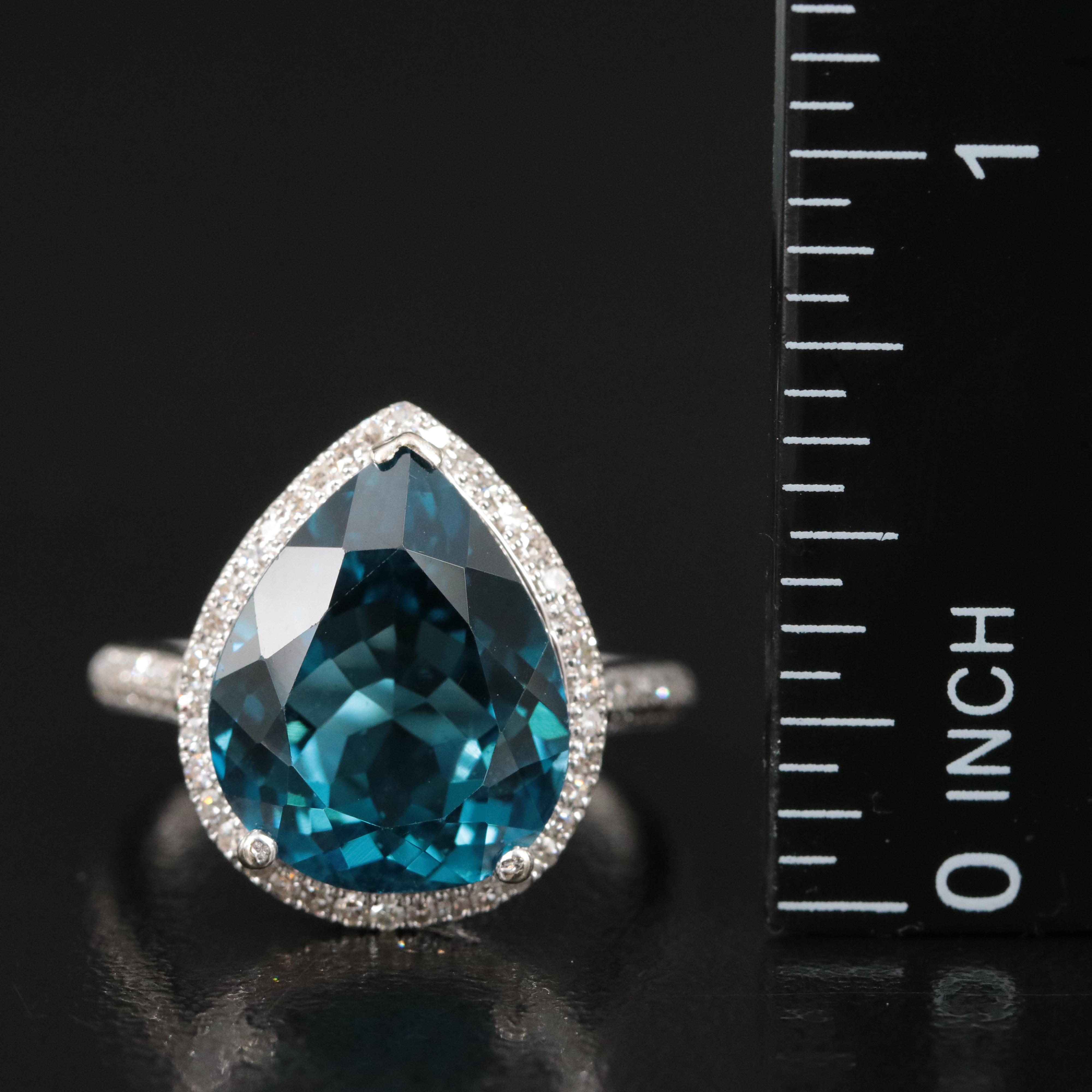 EFFY 14K London Topaz and 0.40 CTW Diamond Ring | EBTH