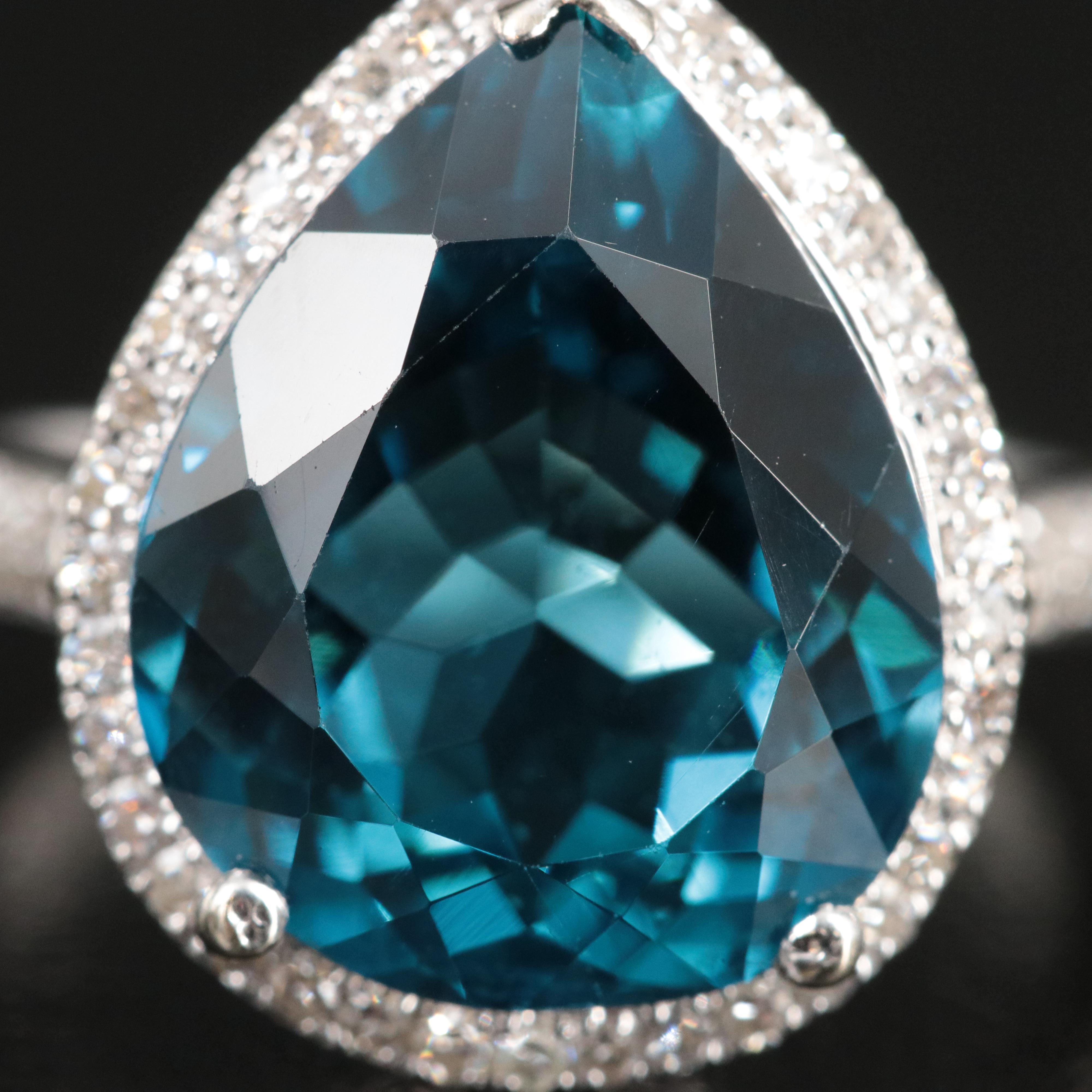 EFFY 14K London Topaz and 0.40 CTW Diamond Ring | EBTH