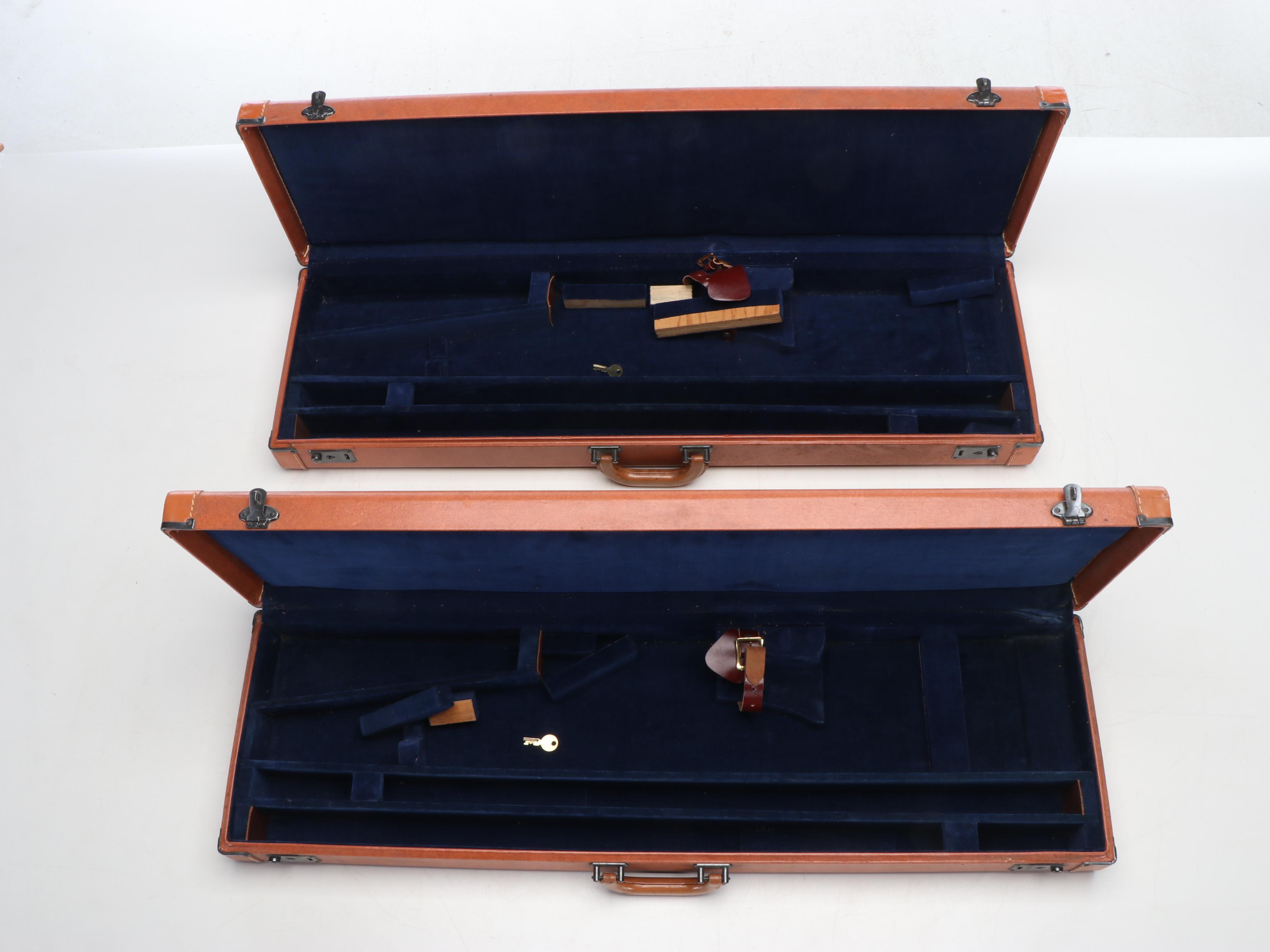 Browning Leather Wrapped Hardside Gun Cases with Blue Velvet Liner | EBTH
