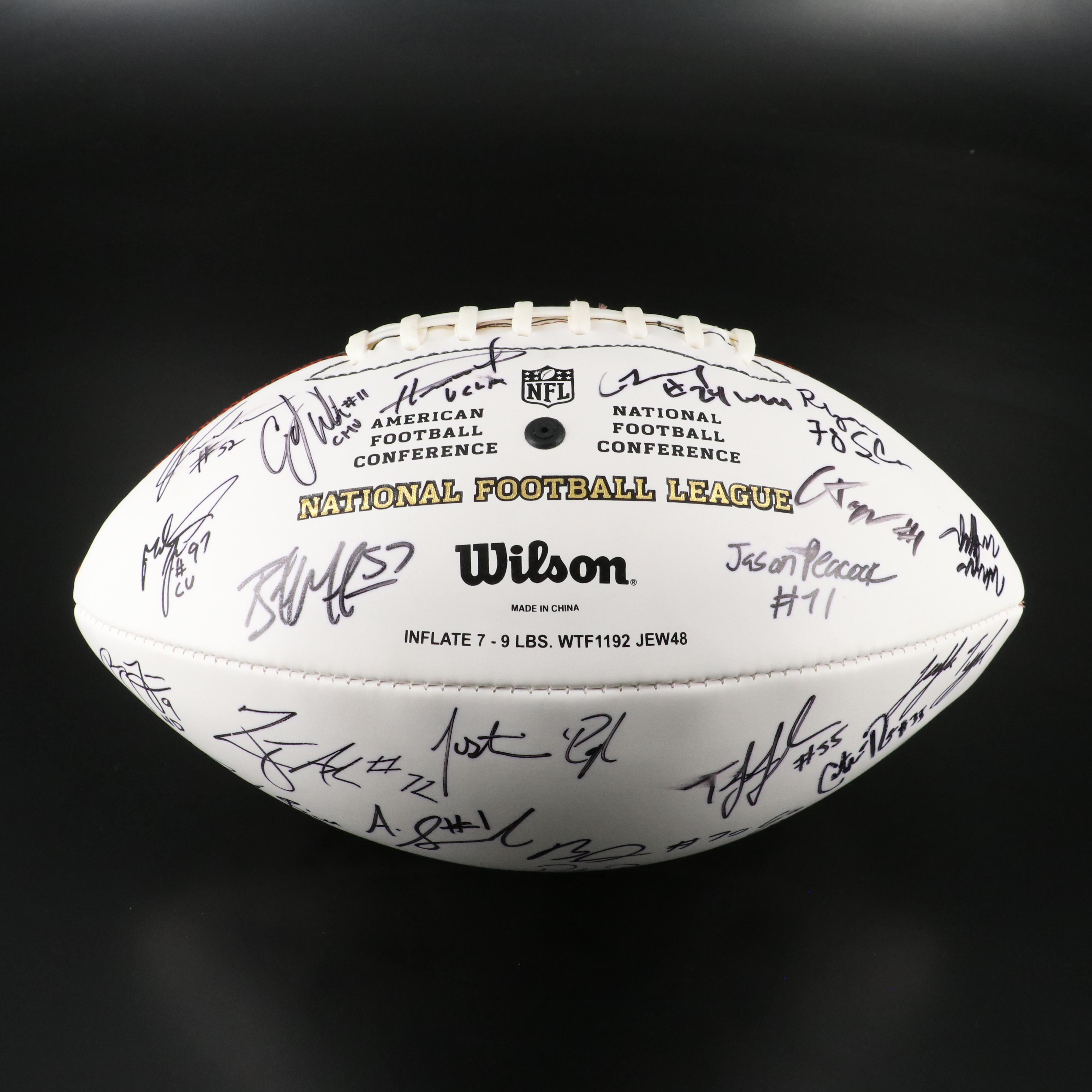 2010, 2013, and 2018 NFL Draft Class Signed Footballs with Wyatt Teller ...