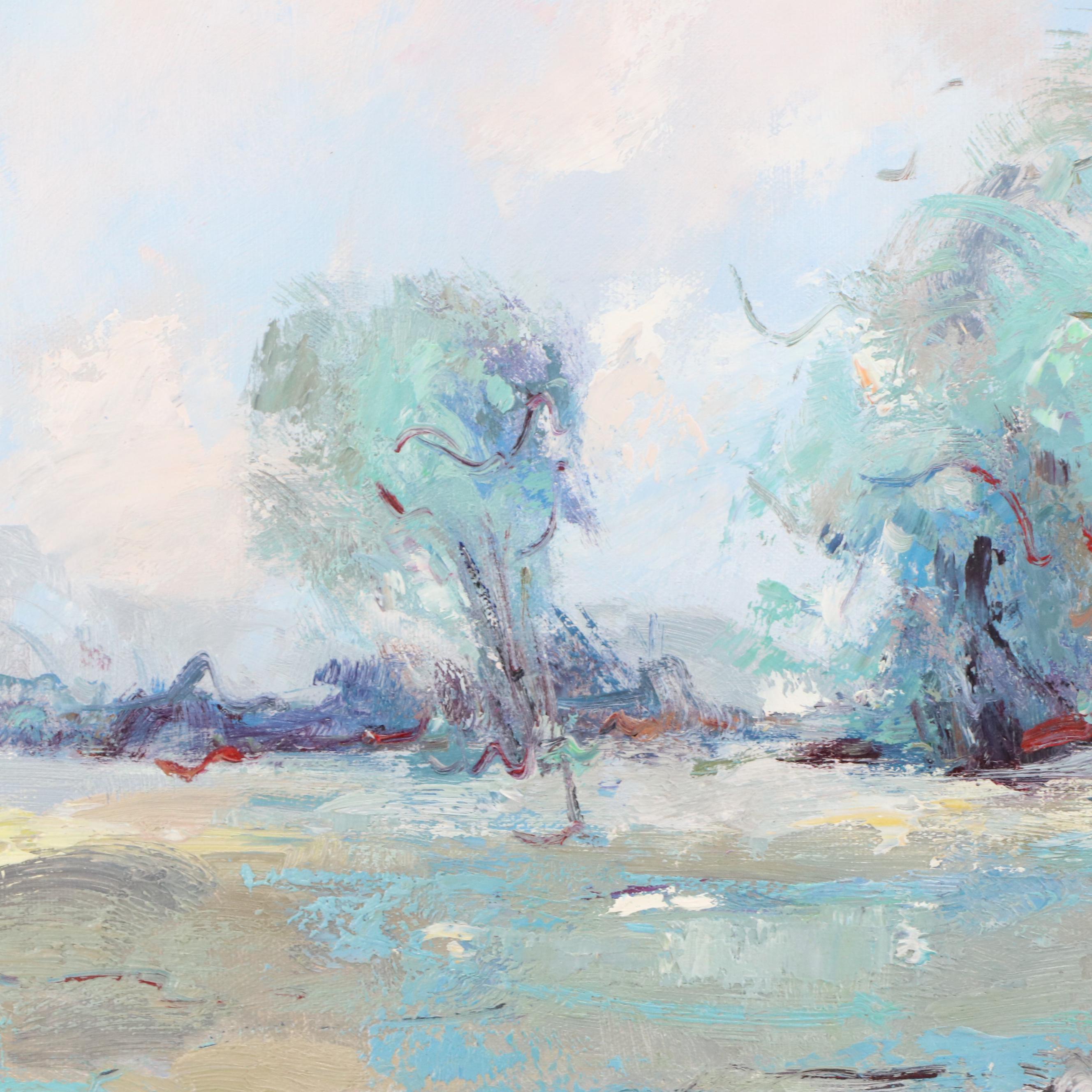 Ling Stylized Landscape Oil Painting, 21st Century | EBTH