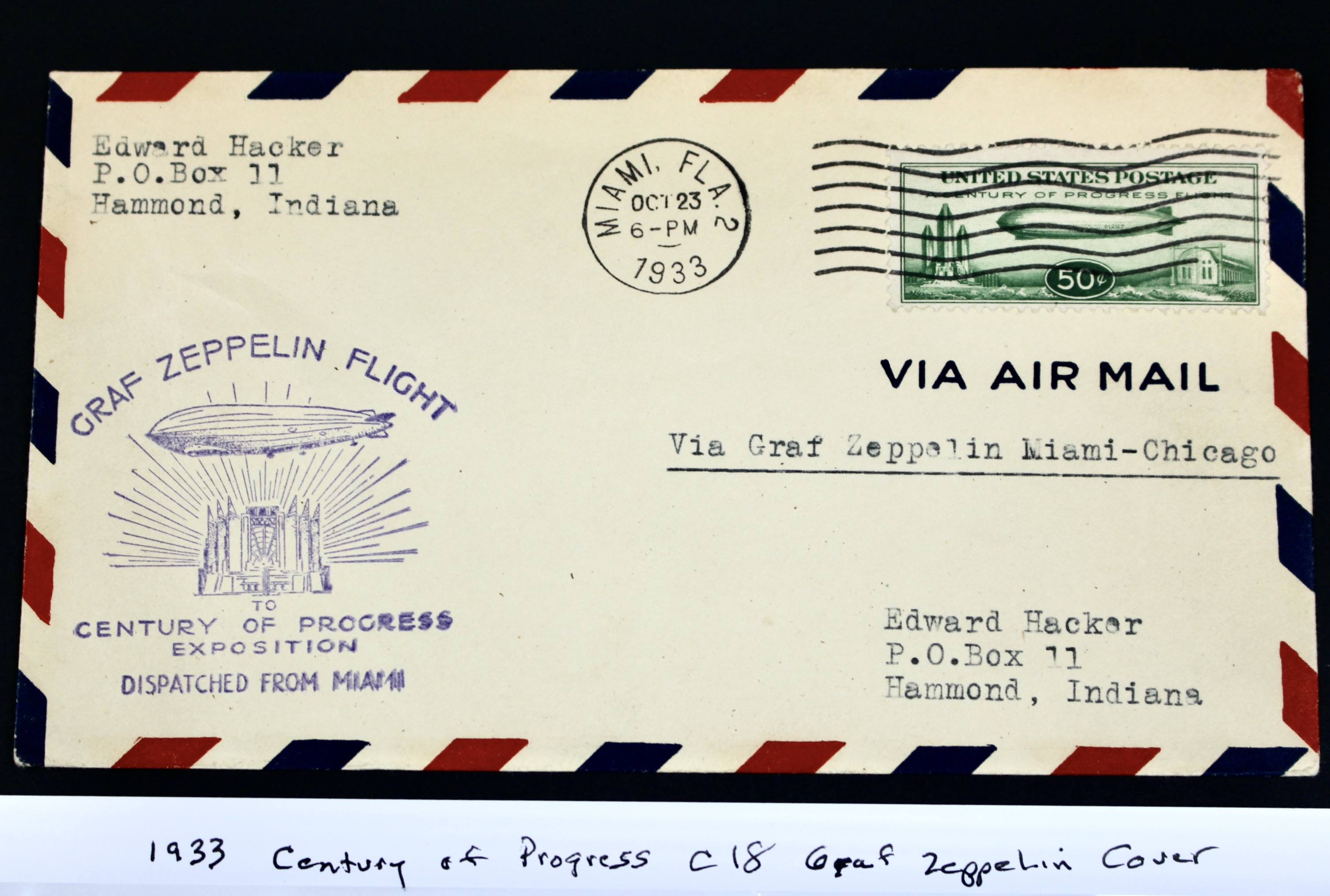 1933 Century of Progress Graf Zeppelin Postal Cover | EBTH