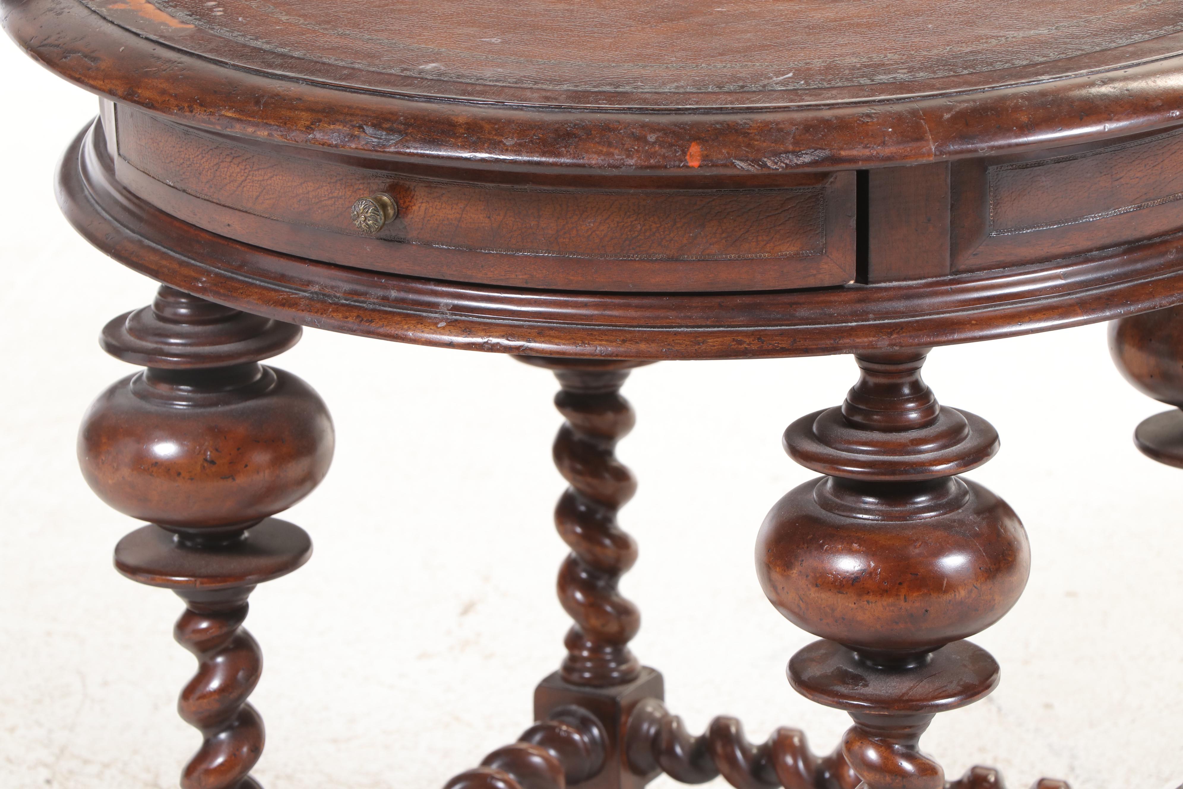 John-Richard "European Crossroads" Mahogany and Gilt-Tooled Leather ...