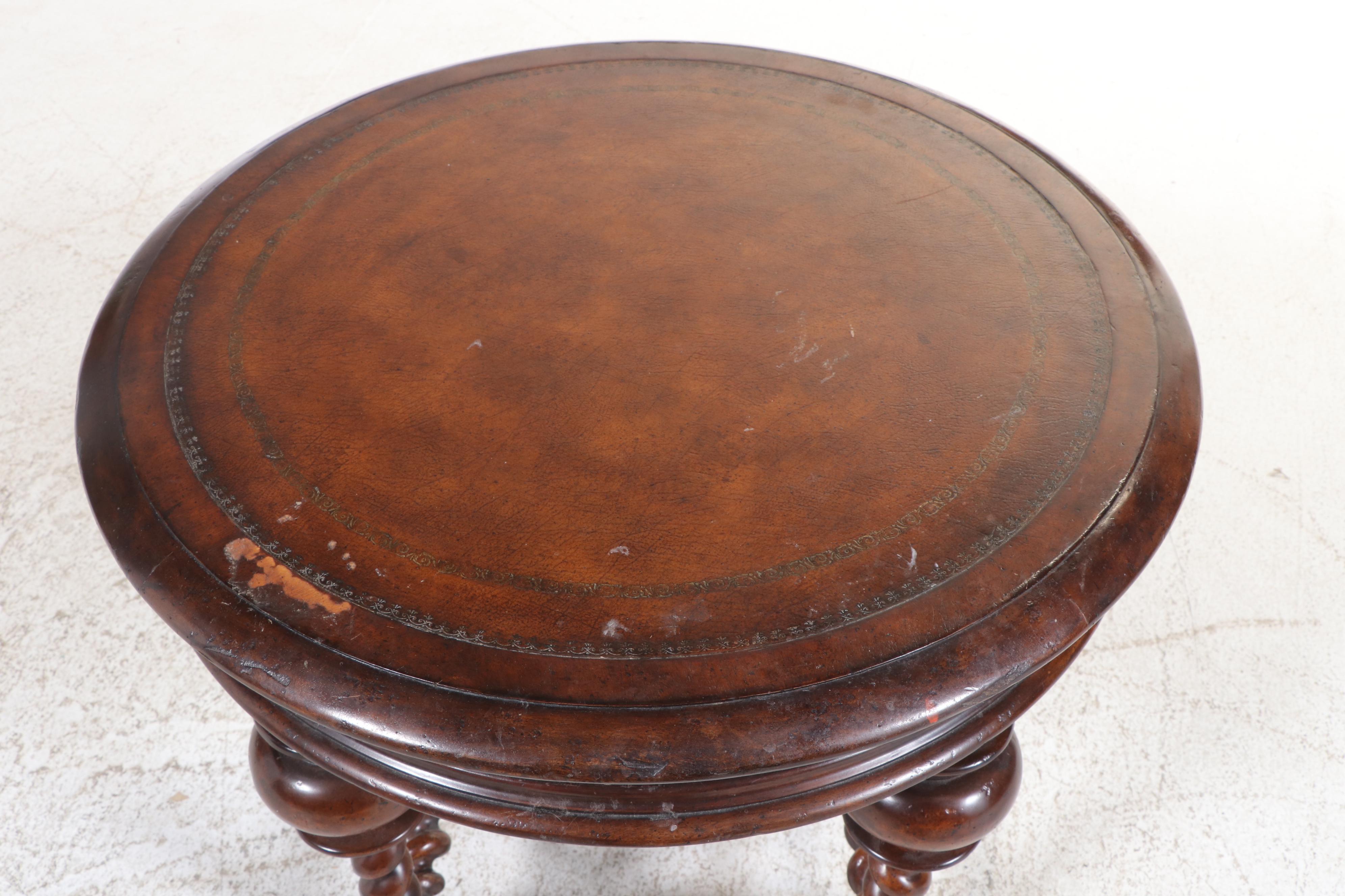 John-Richard "European Crossroads" Mahogany and Gilt-Tooled Leather ...