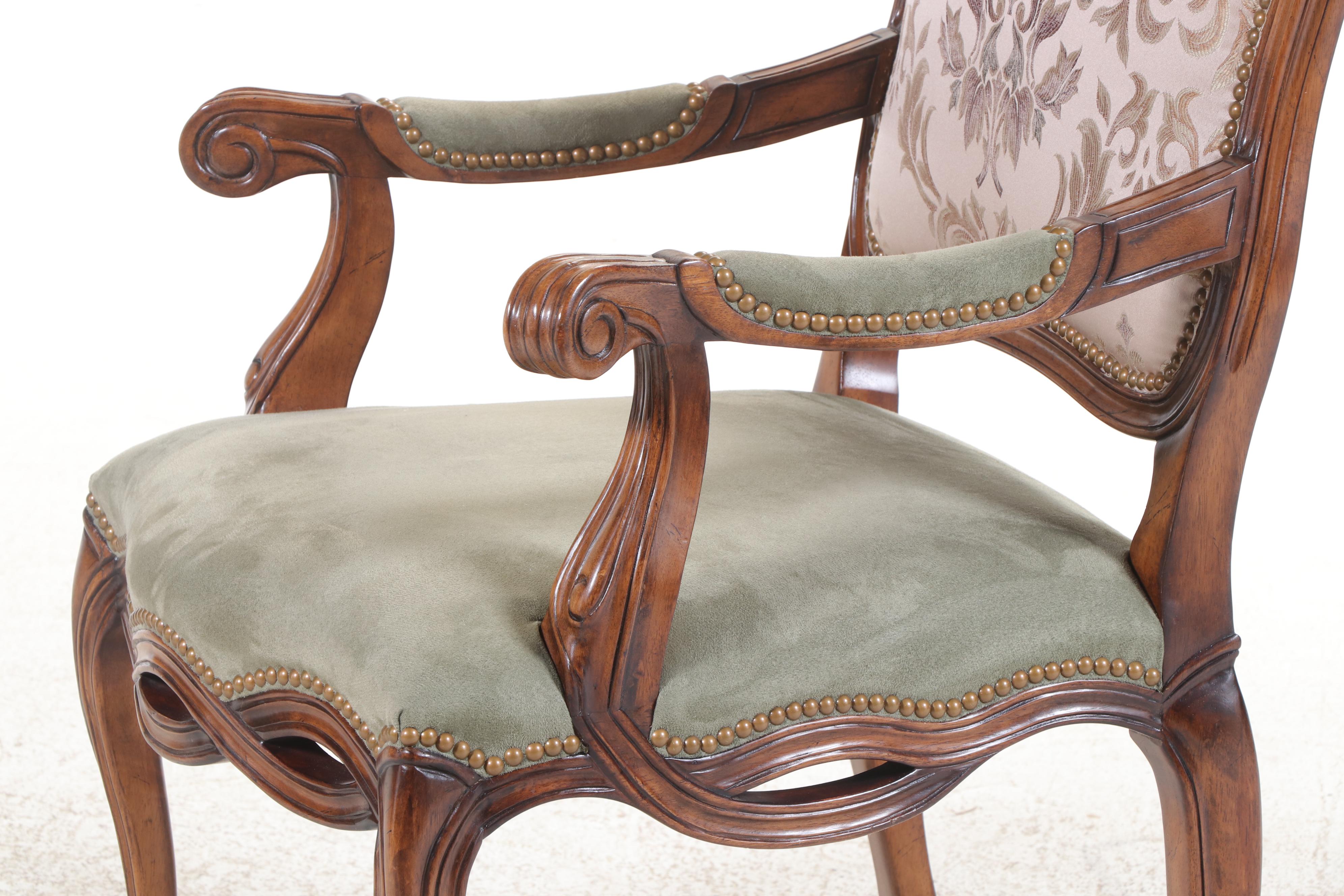 Pair of Jardine Enterprises Ltd. Louis XV Style Hardwood Fauteuils | EBTH